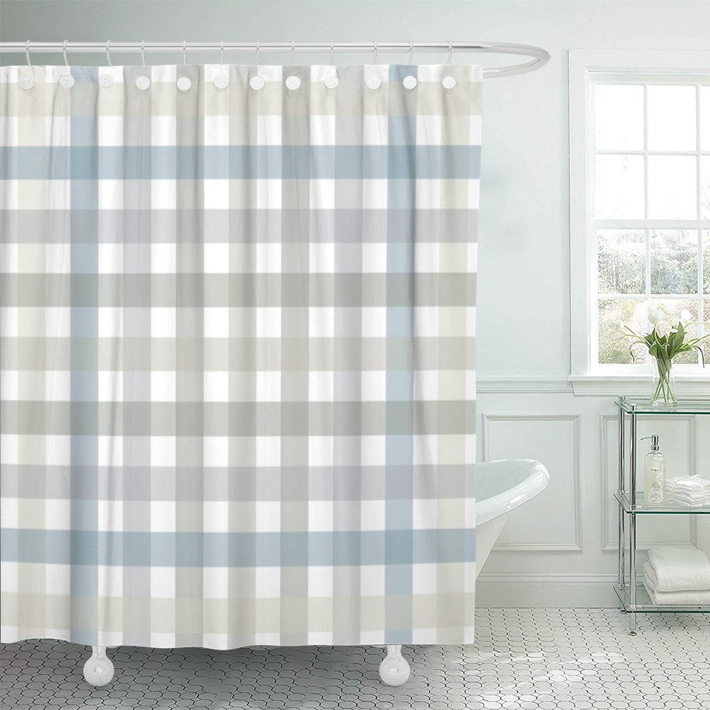 PKNMT Gray Plaid Grey and Blue Lines Pattern Red Abstract Shower ...