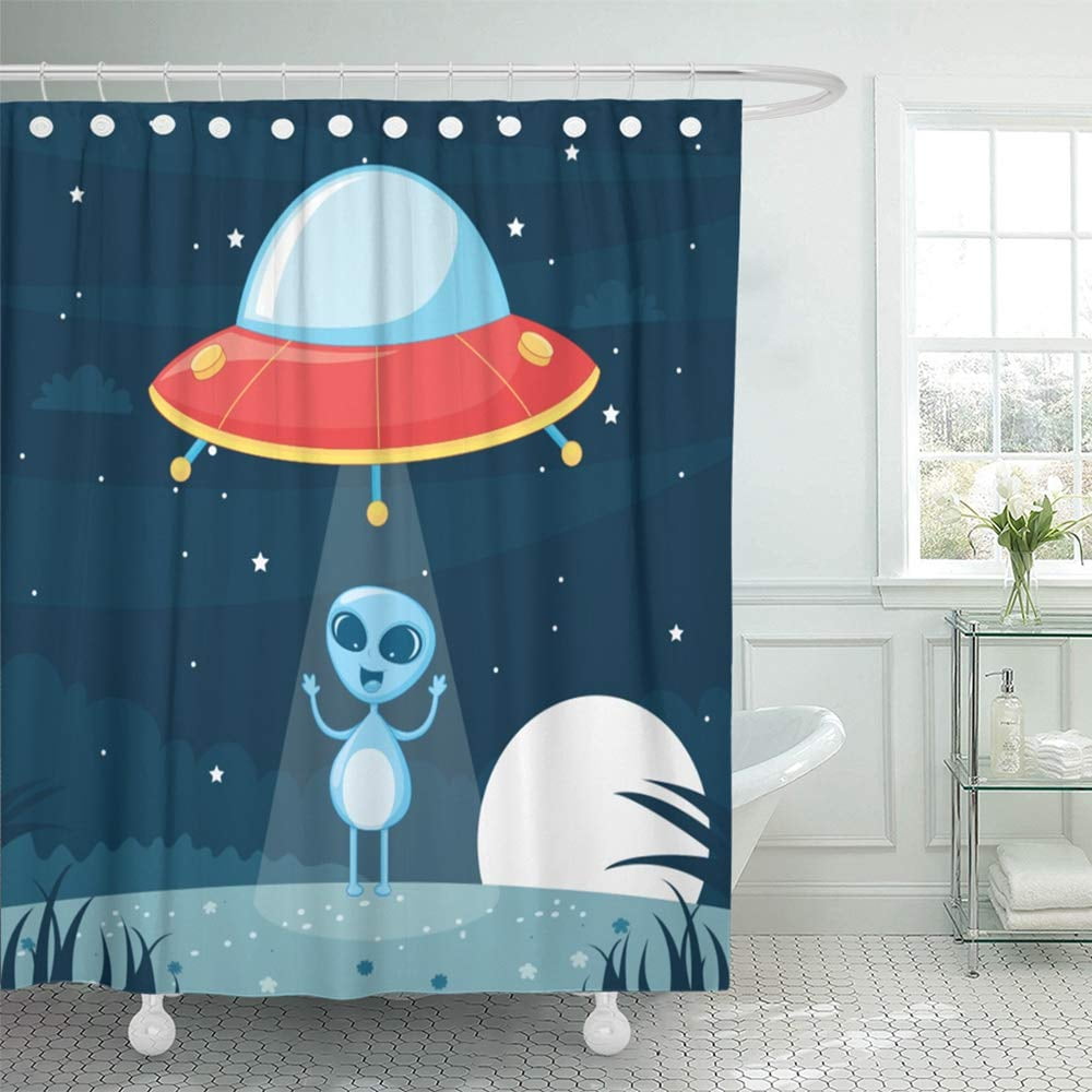 PKNMT Green Cartoon UFO Alien Spaceship Astronomy Cartoon Fantasy ...