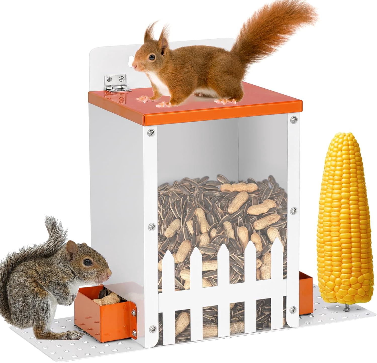 PKNYBZH Metal Squirrel Feeders for Outside,Hanging Squirrel Box and ...