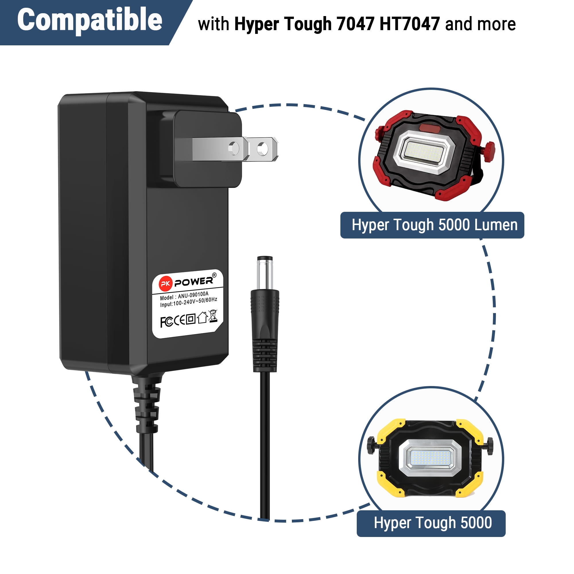 PKPOWER 9V Wall Charger AC Adapter for Hyper Tough 7047 HT7047 ...