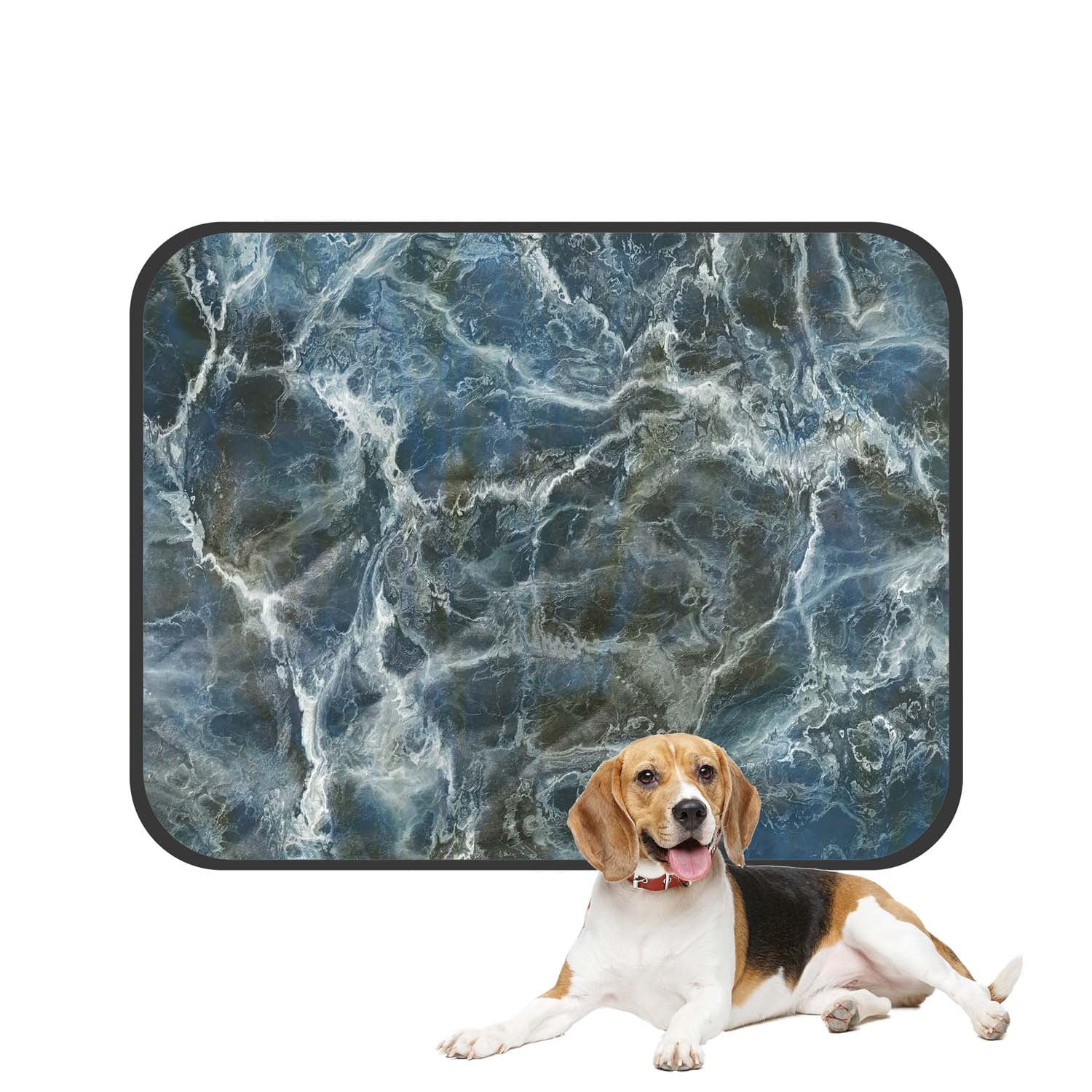 PKQWTM A detailed blue marble stone texture background Pet Dog Cat Bed ...