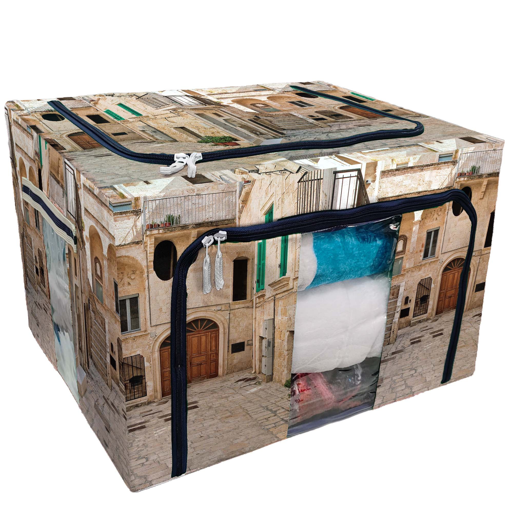 PKQWTM Alleyway Polignano a mare Puglia Italy Storage Bag Clear Window ...