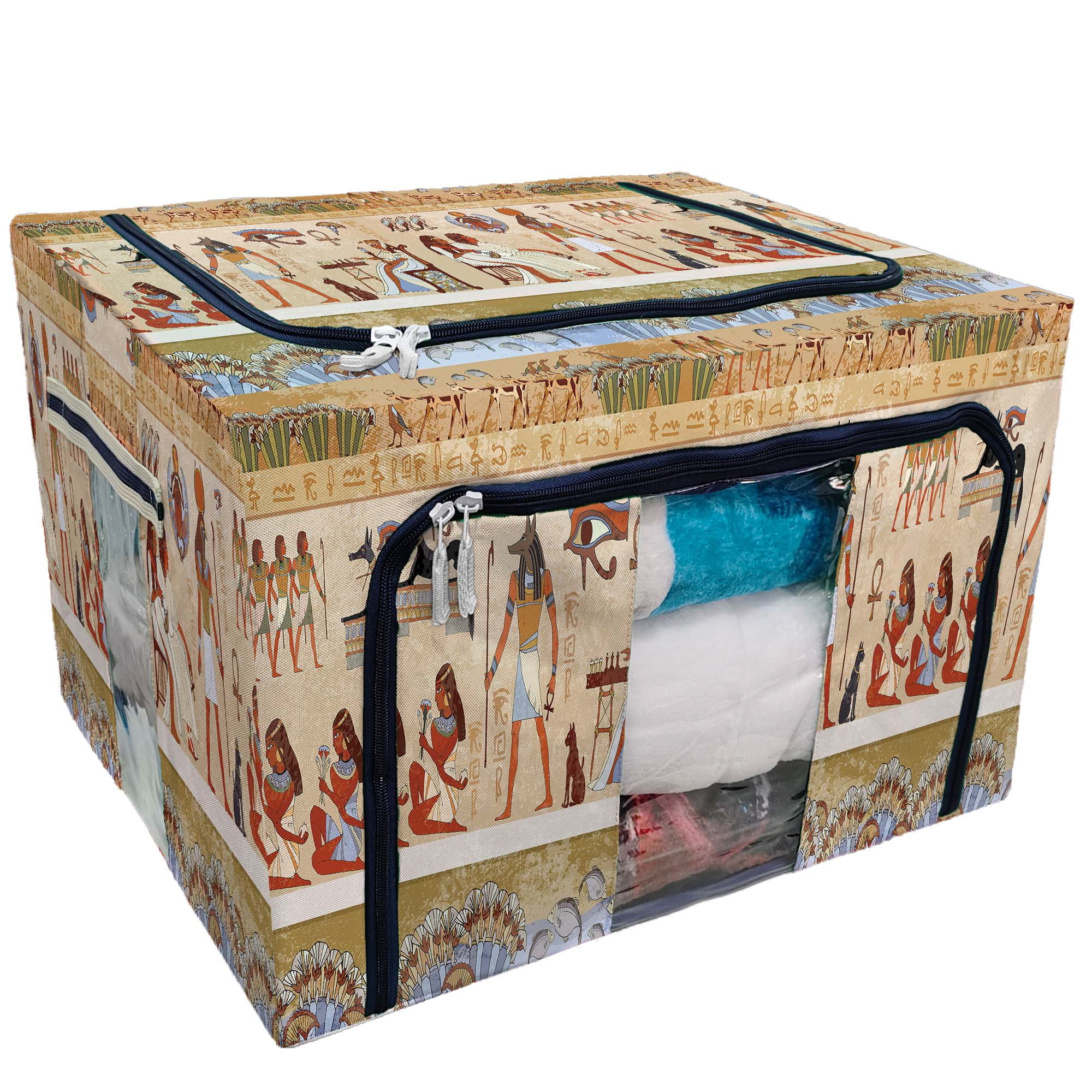 PKQWTM Ancient Egypt Scene Hieroglyphic Carvings Storage Bag Clear ...