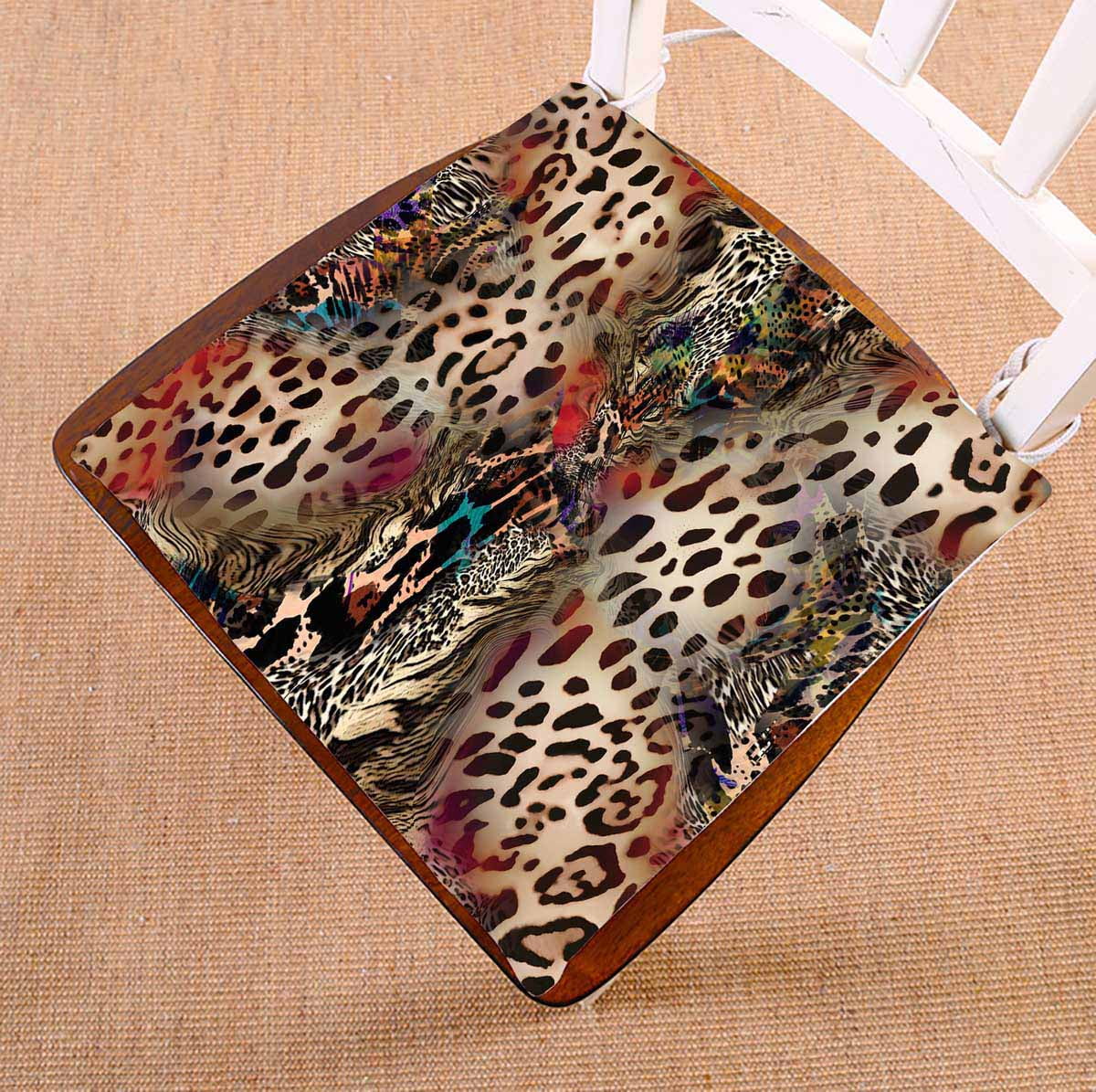 PKQWTM Animal print leopard Chair Pads Chair Mat Seat Cushion Chair ...