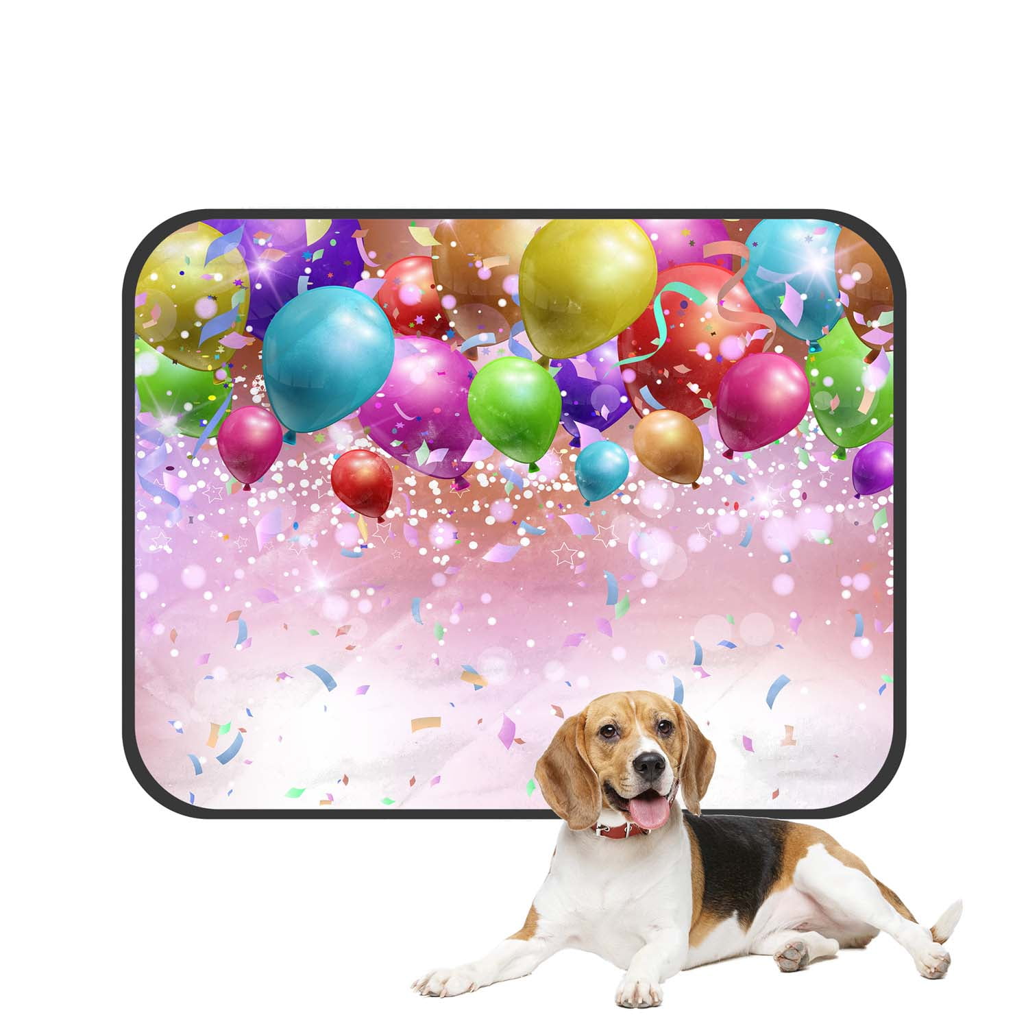 PKQWTM Background wth confetti streamers Pet Dog Cat Bed Pee Pads Mat ...