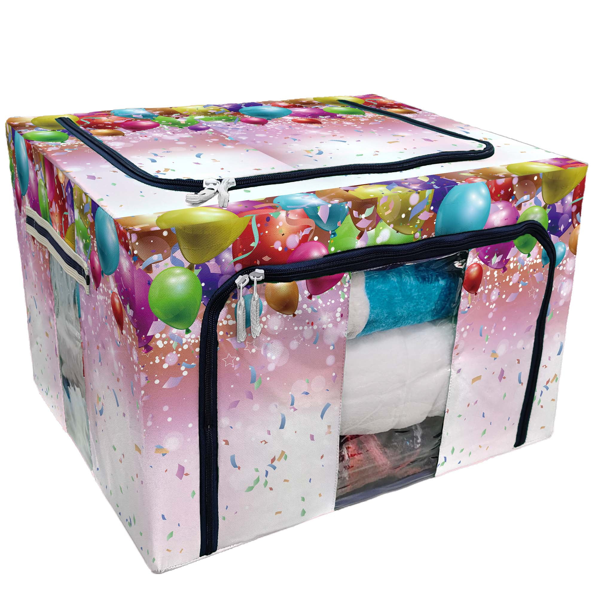 PKQWTM Background wth confetti streamers Storage Bag Clear Window ...