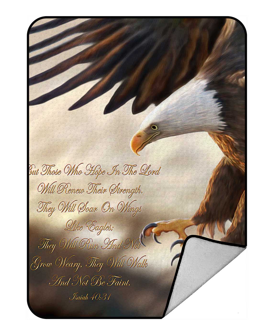 PKQWTM Bald Eagle Religious Painting Blanket Crystal Velvet Throw Bed ...