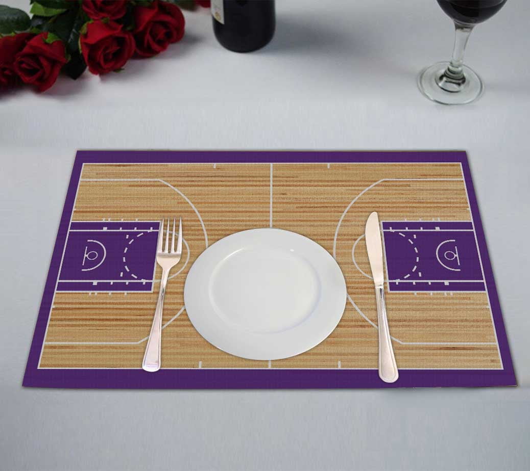 PKQWTM Basketball Court Parquet Kitchen Dining Table Mats Placemats ...