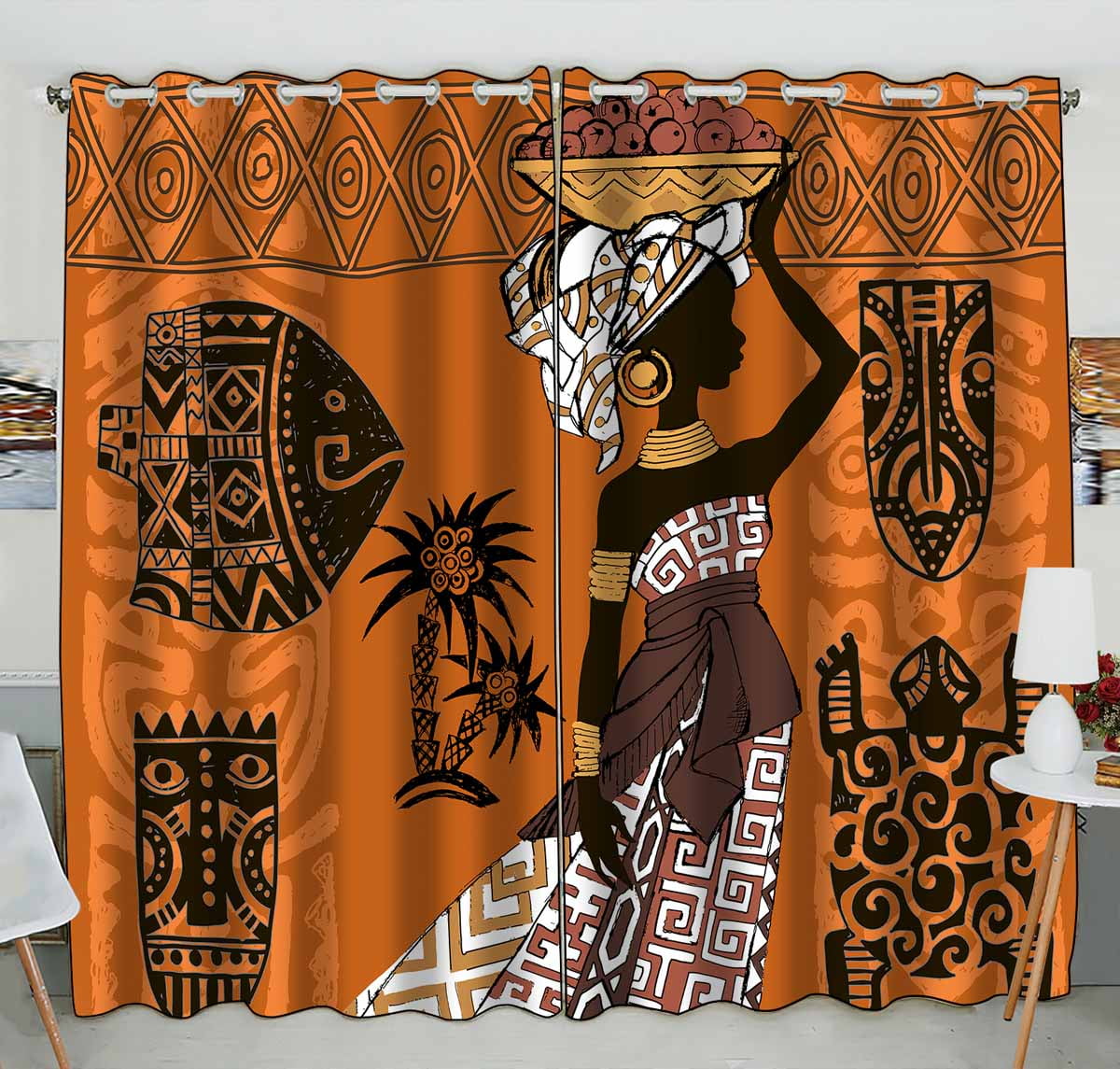 PKQWTM Beautiful black woman African woman Practical heat insulation ...