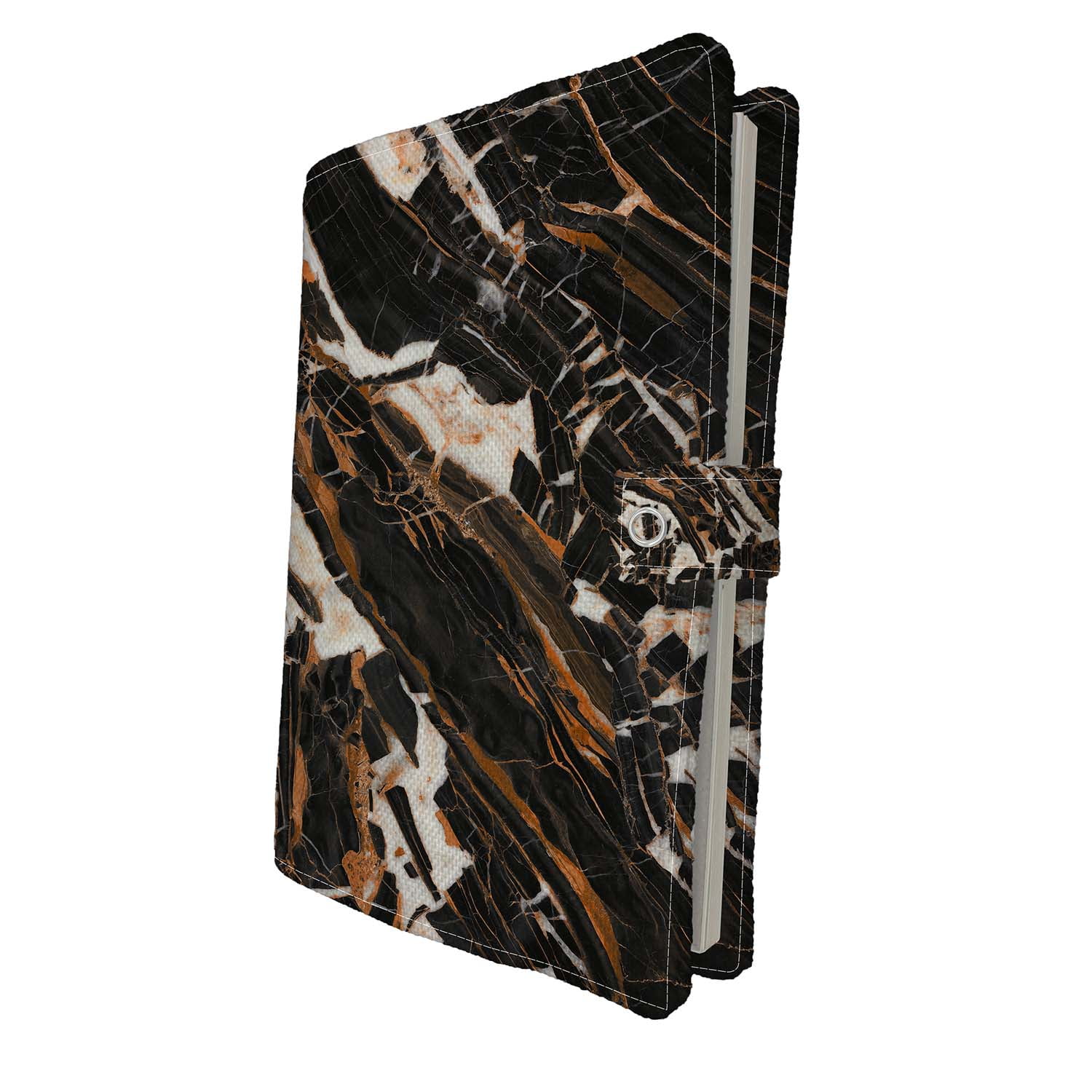 PKQWTM Black Brown Metal Design Marble Book Cover Book Protector Book ...