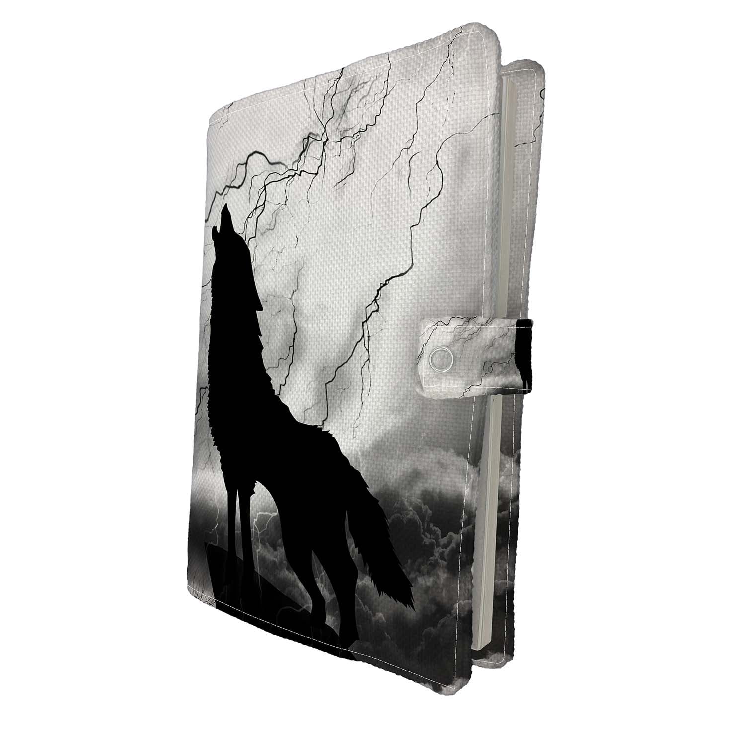 PKQWTM Black and White Gray Wildlife Animal Howling Wolf Book Cover ...