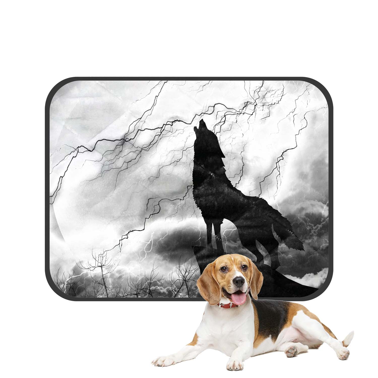 PKQWTM Black and White Gray Wildlife Animal Howling Wolf Pet Dog Cat ...