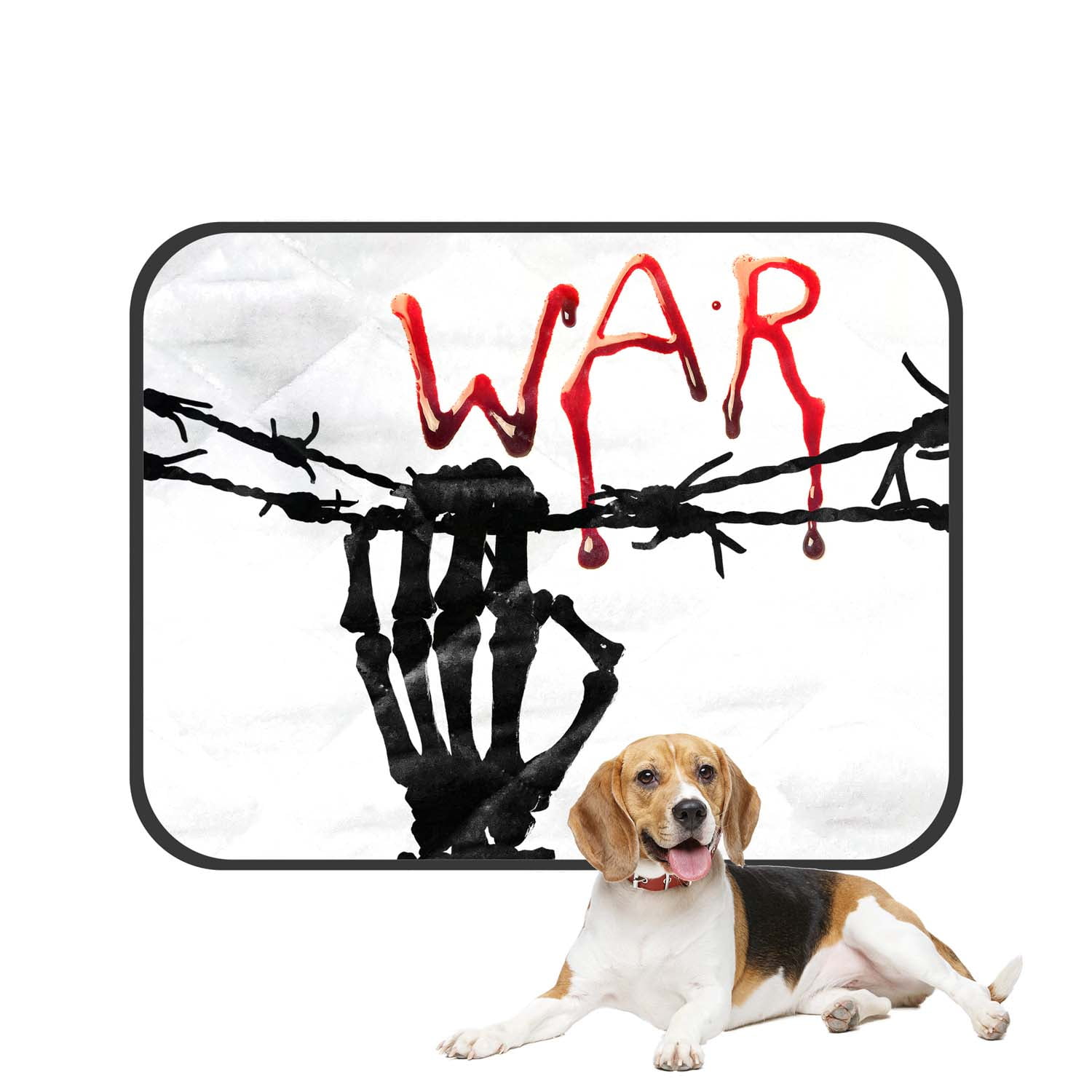 PKQWTM Bleeding Letter Skull Skeleton Hand Pet Dog Cat Bed Pee Pads Mat ...