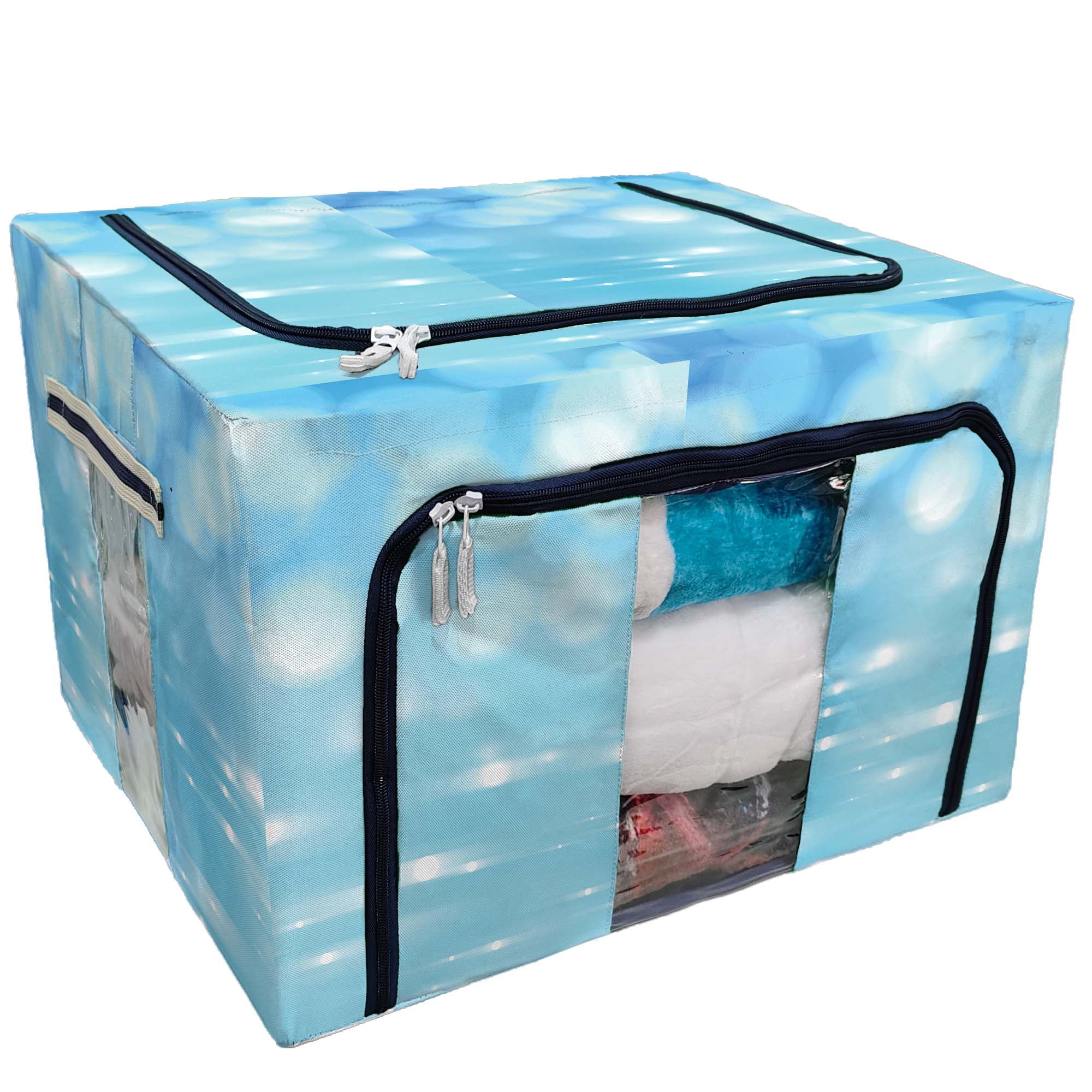 PKQWTM Bokeh Light Shimmering Blur Spot Lights Blue Storage Bag Clear ...