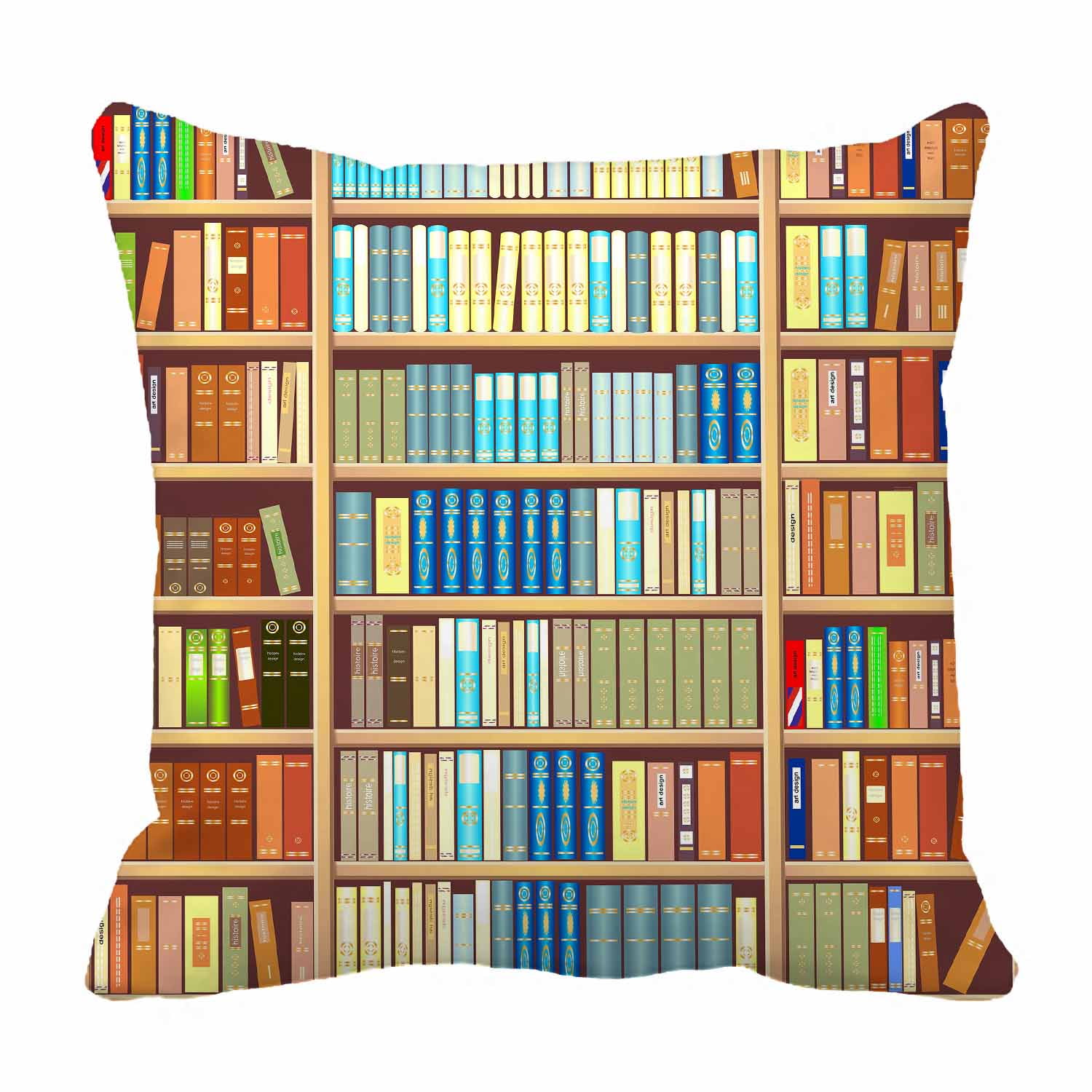PKQWTM Bookcase Full Of Different Colorful Books Bed Decor Pillow Cases ...