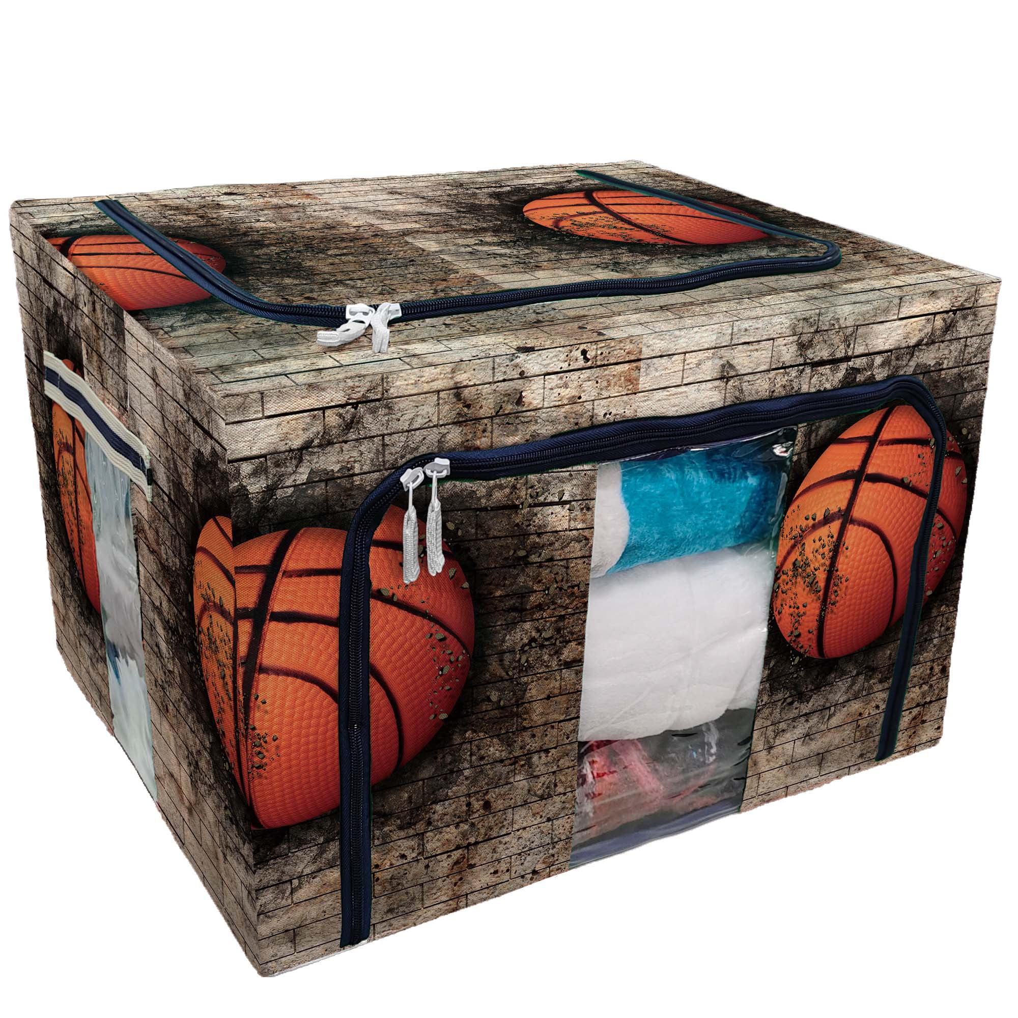 PKQWTM Brick Wall Basketball Sports Vintage Storage Bag Clear Window ...