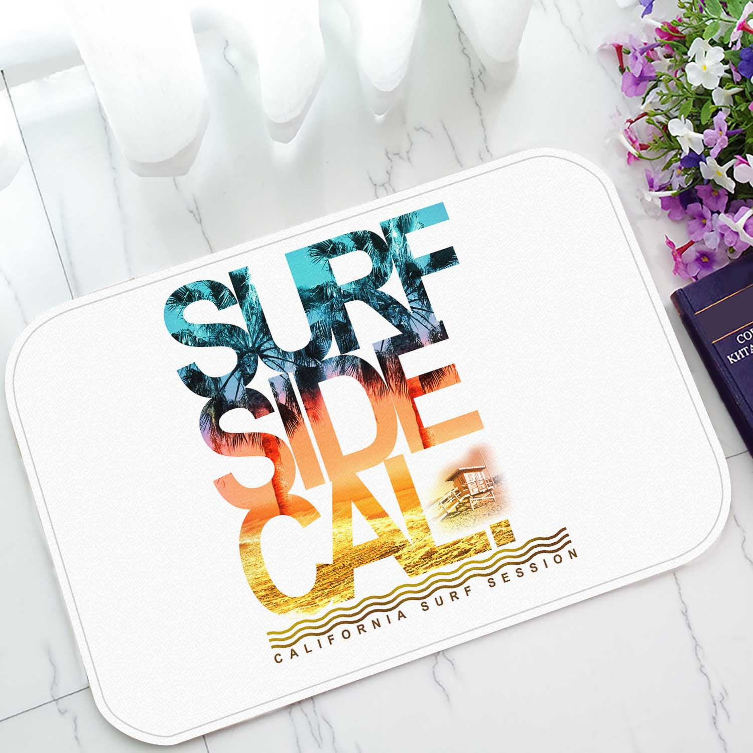 PKQWTM California Surf Home Decor Floor Mat Area Rug Doormat Size 15 ...