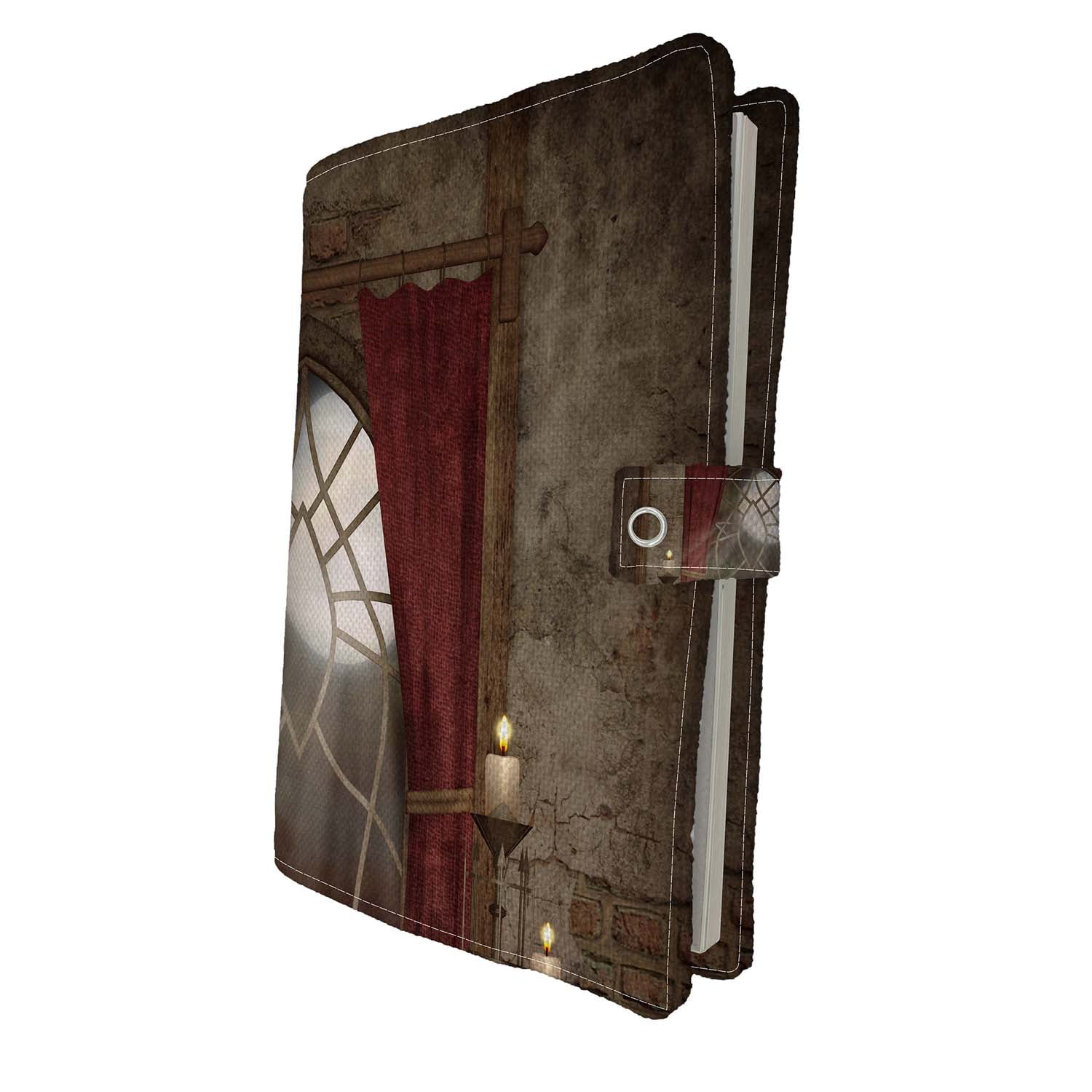 PKQWTM Castle Chamber Window Candelabras Book Cover Book Protector Book ...