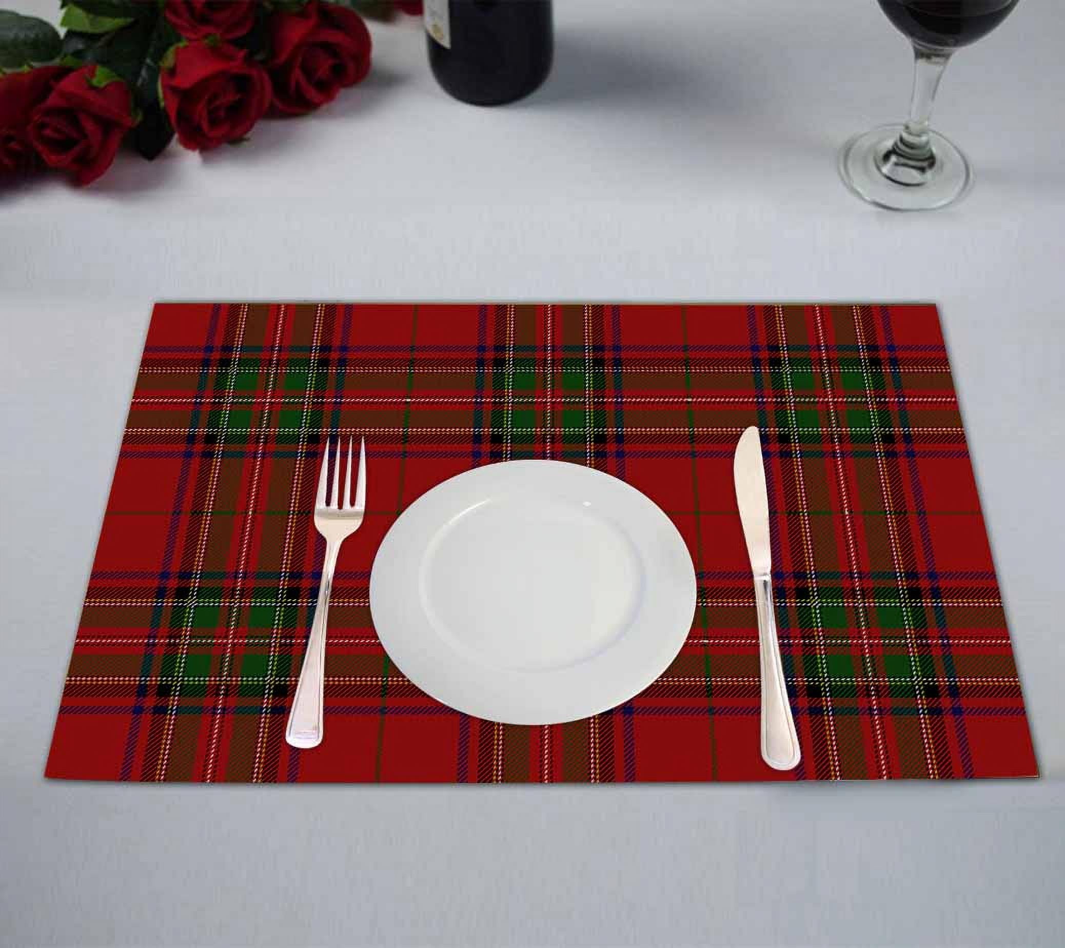 PKQWTM Clan Stewart Scottish Royal Tartan Plaid Kitchen Dining Table ...