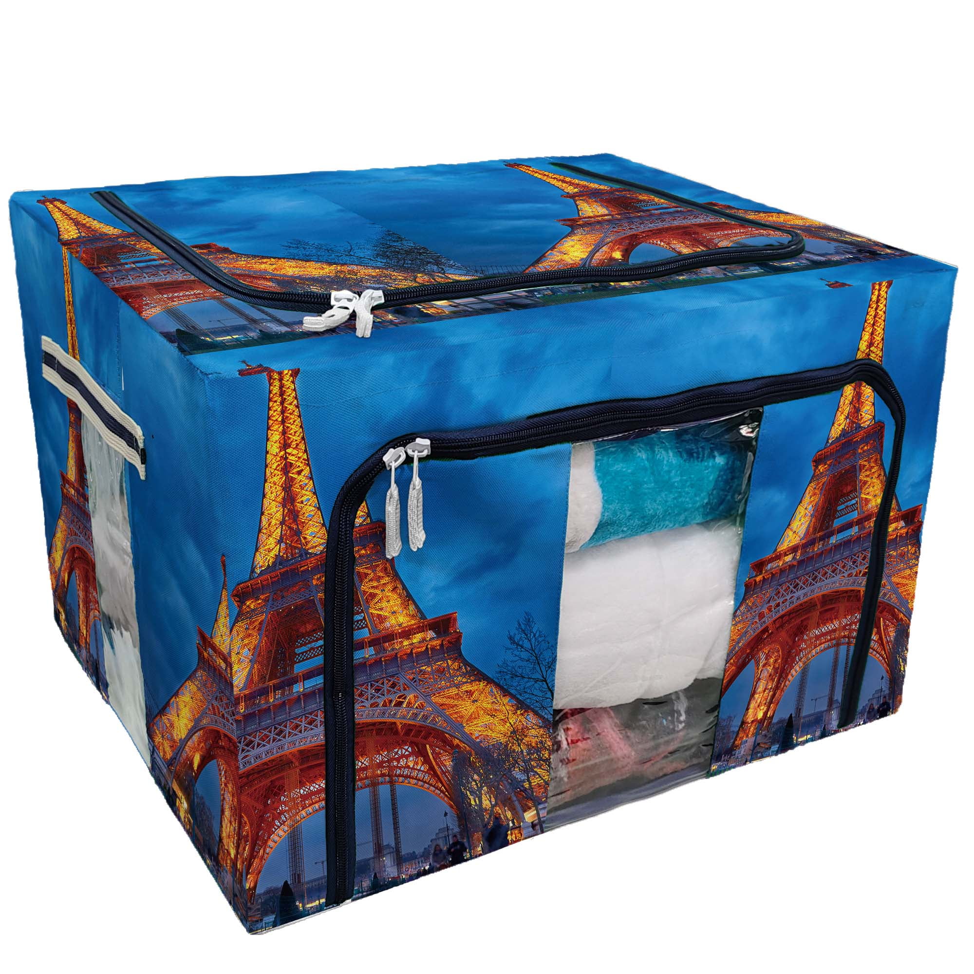 PKQWTM Closeup View Romantic City France Paris Tower Storage Bag Clear ...