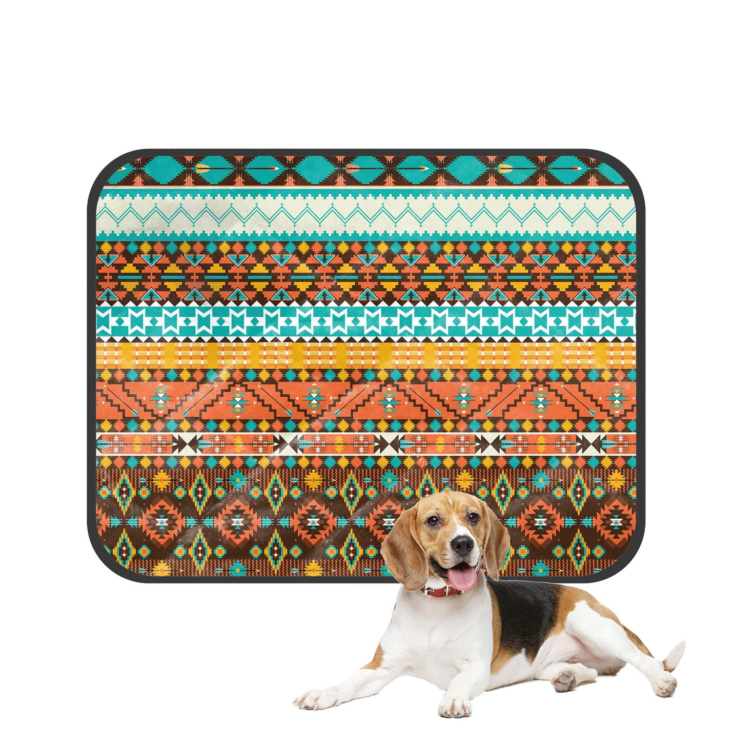 PKQWTM Colorful Aztec Bohemian Geometric Pet Dog Cat Bed Pee Pads Mat ...