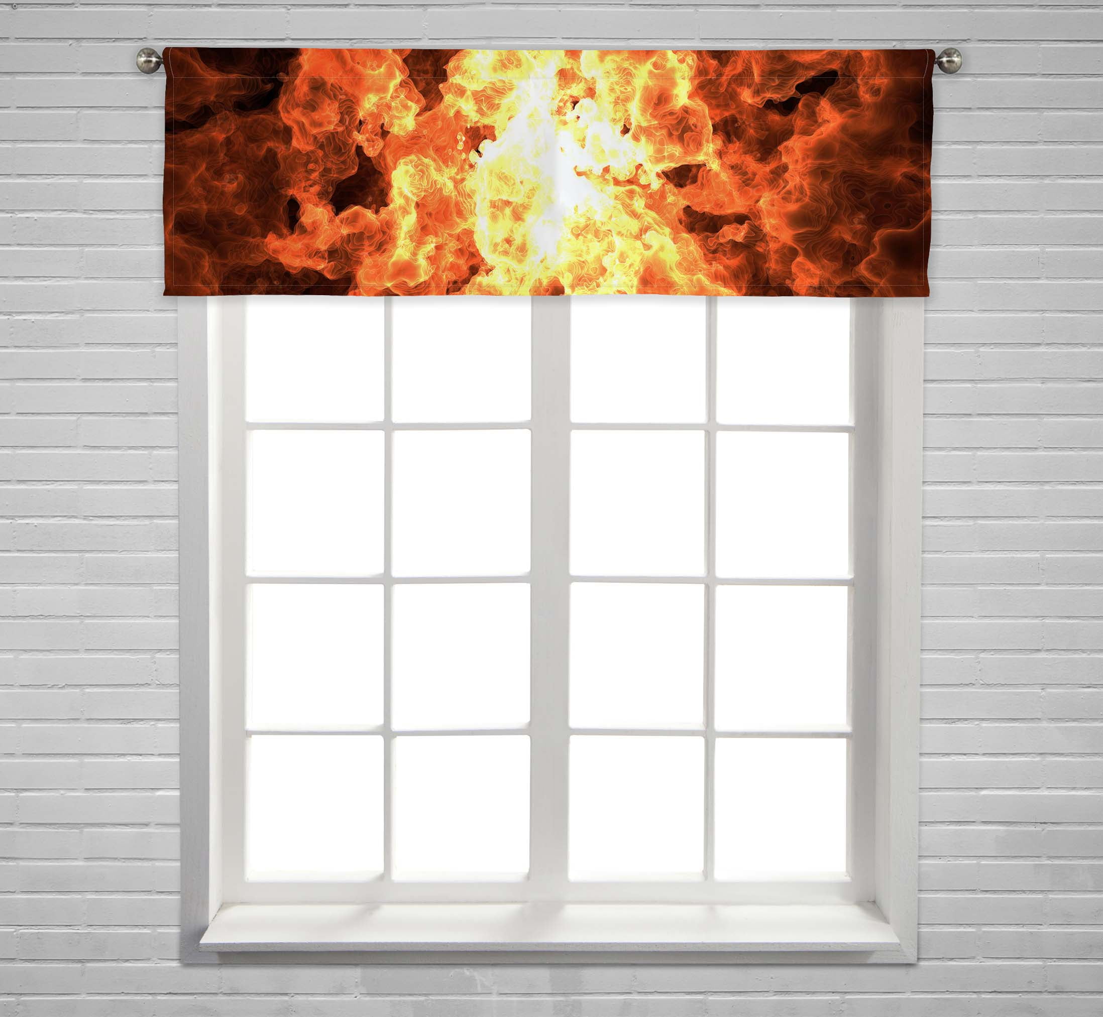 PKQWTM Computer Generated Fireball Explosion Black Space Window Curtain ...