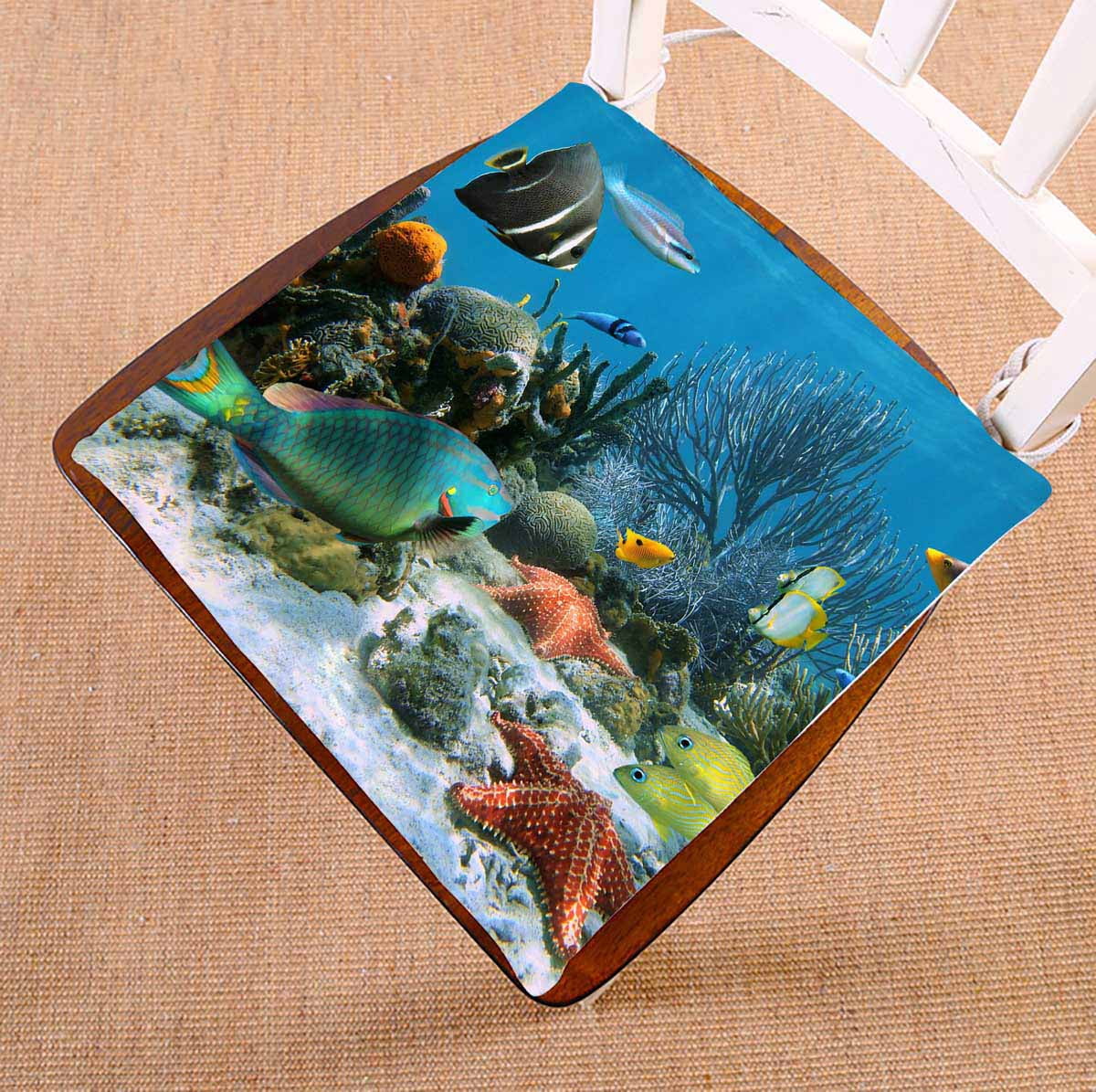 PKQWTM Coral reef starfish colorful tropical fish Caribbean sea Chair ...