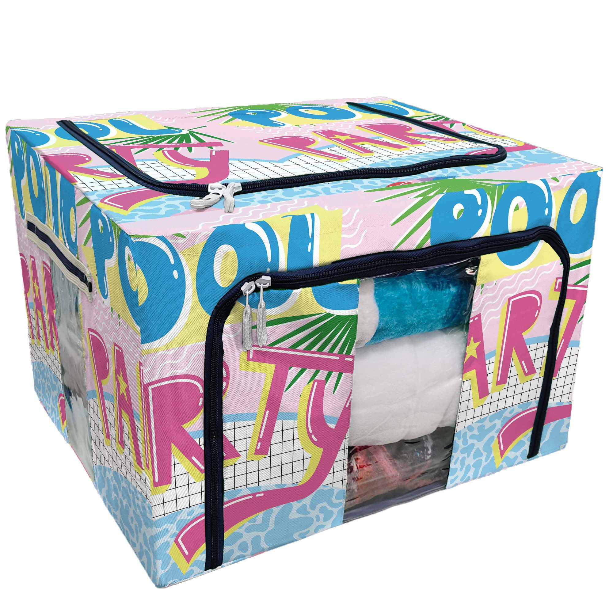 PKQWTM Cute Cartoon Pool Float Flamingo Pool Party Storage Bag Clear ...