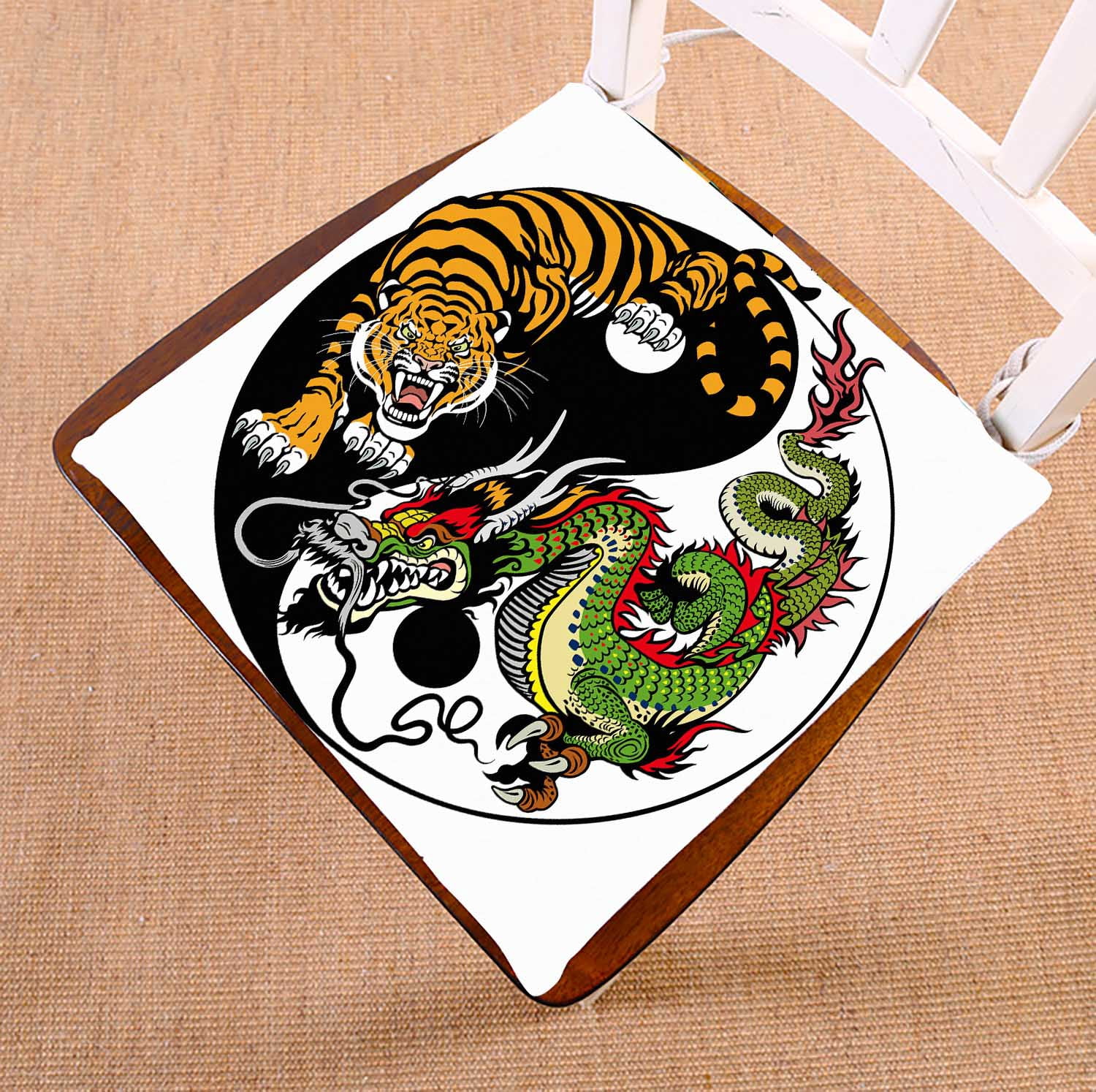 PKQWTM Dragon And Tiger Yin Yang Symbol Of Harmony And Balance Chair ...