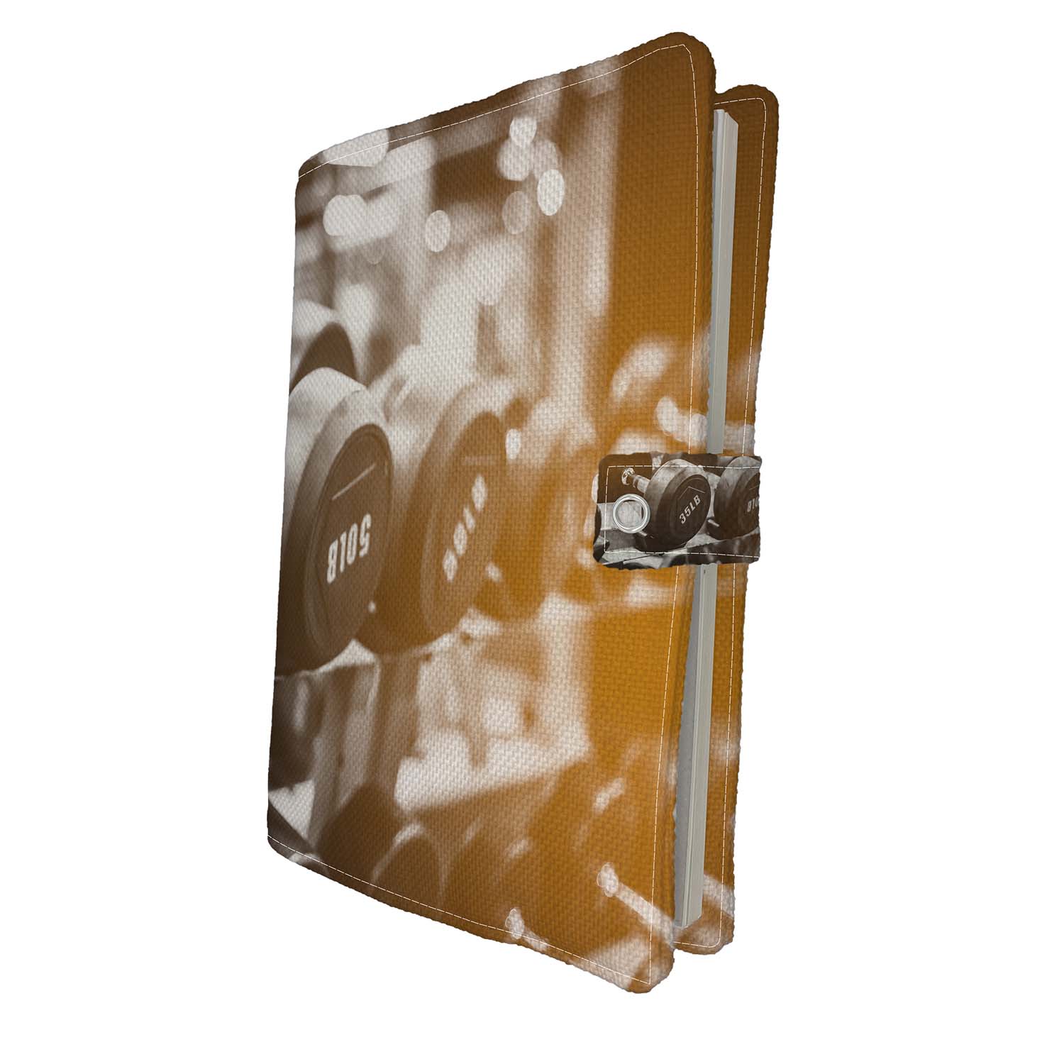 PKQWTM Dumbbells In The Gym Black White Tone Orange Flare Book Cover ...