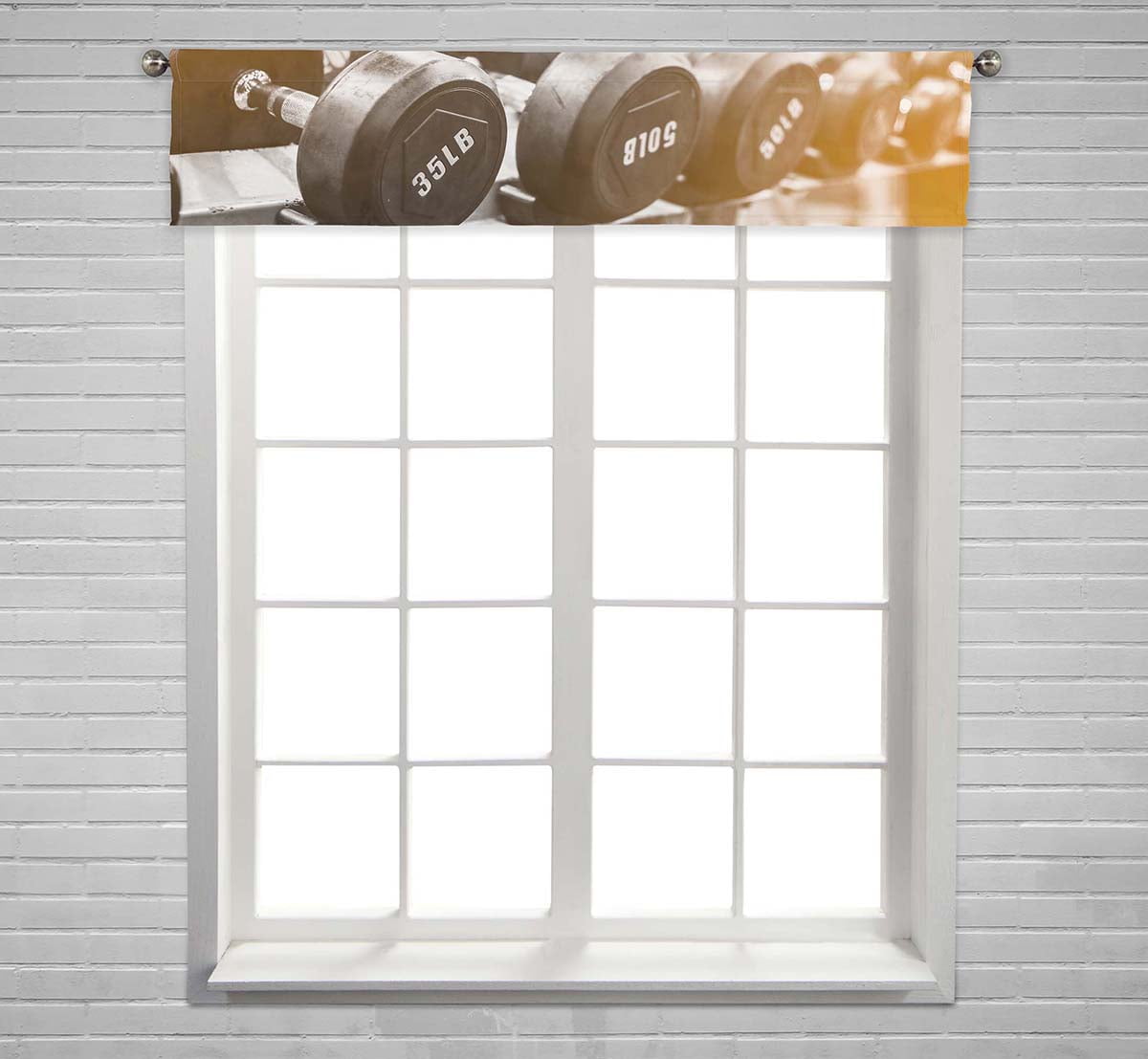 PKQWTM Dumbbells In The Gym Black White Tone Orange Flare Window ...