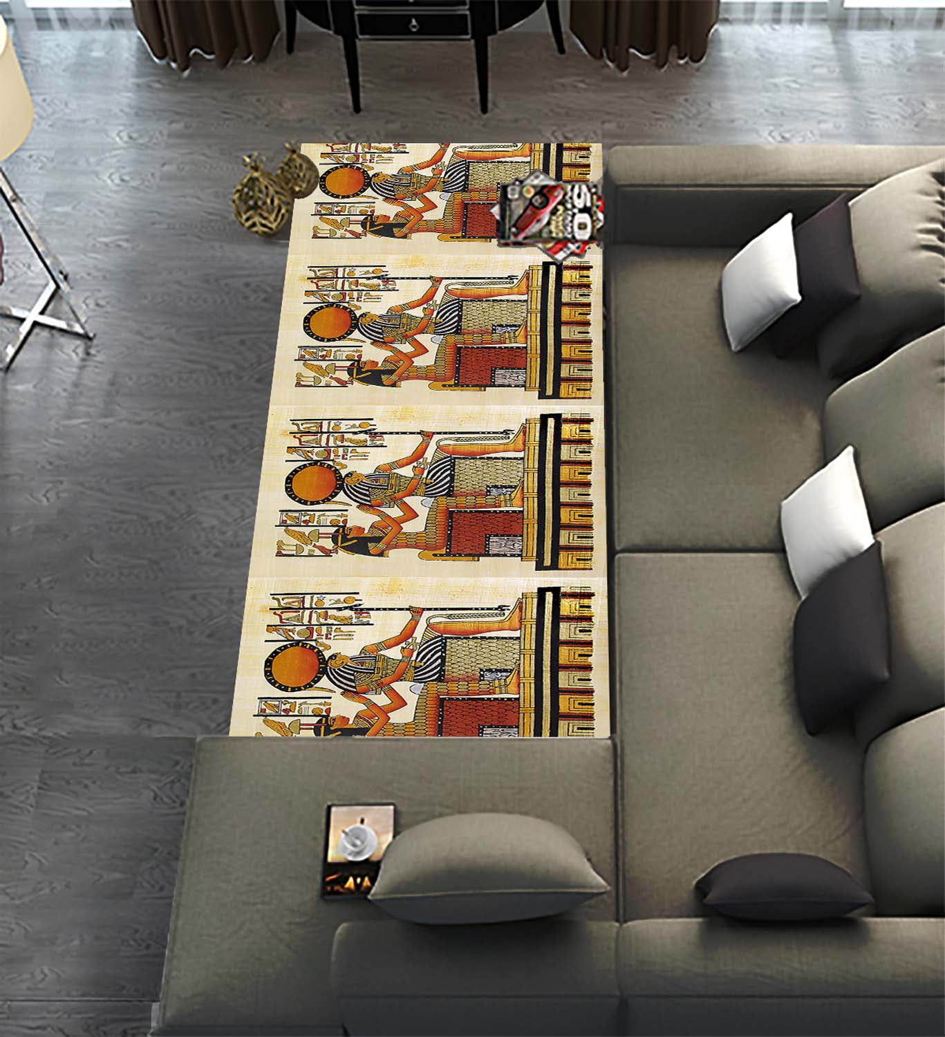 PKQWTM Egyptian Papyrus Runner Rug 4 x 12ft Long Area Rug Carpet for ...