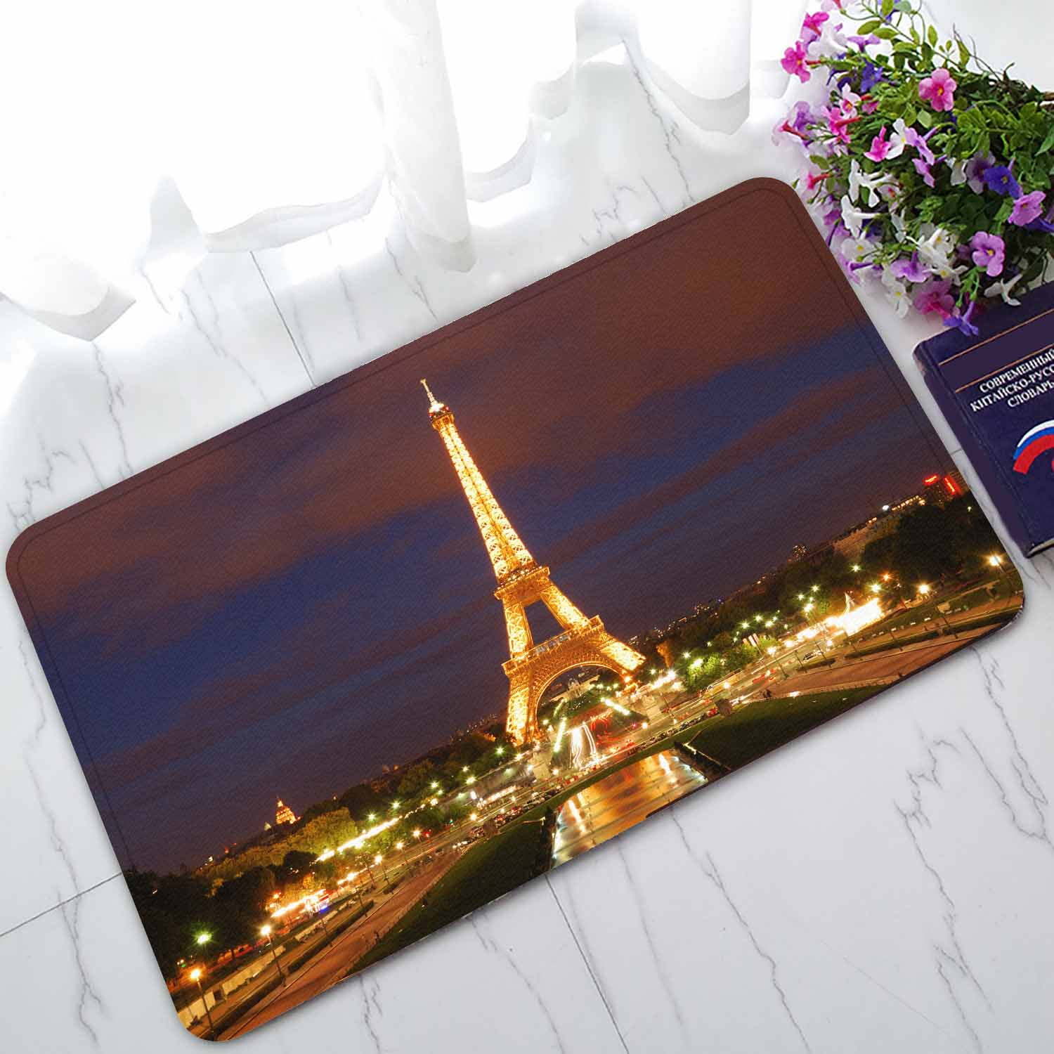 PKQWTM Eiffel Tower At Night Paris Tallest Structure Home Decor Floor ...