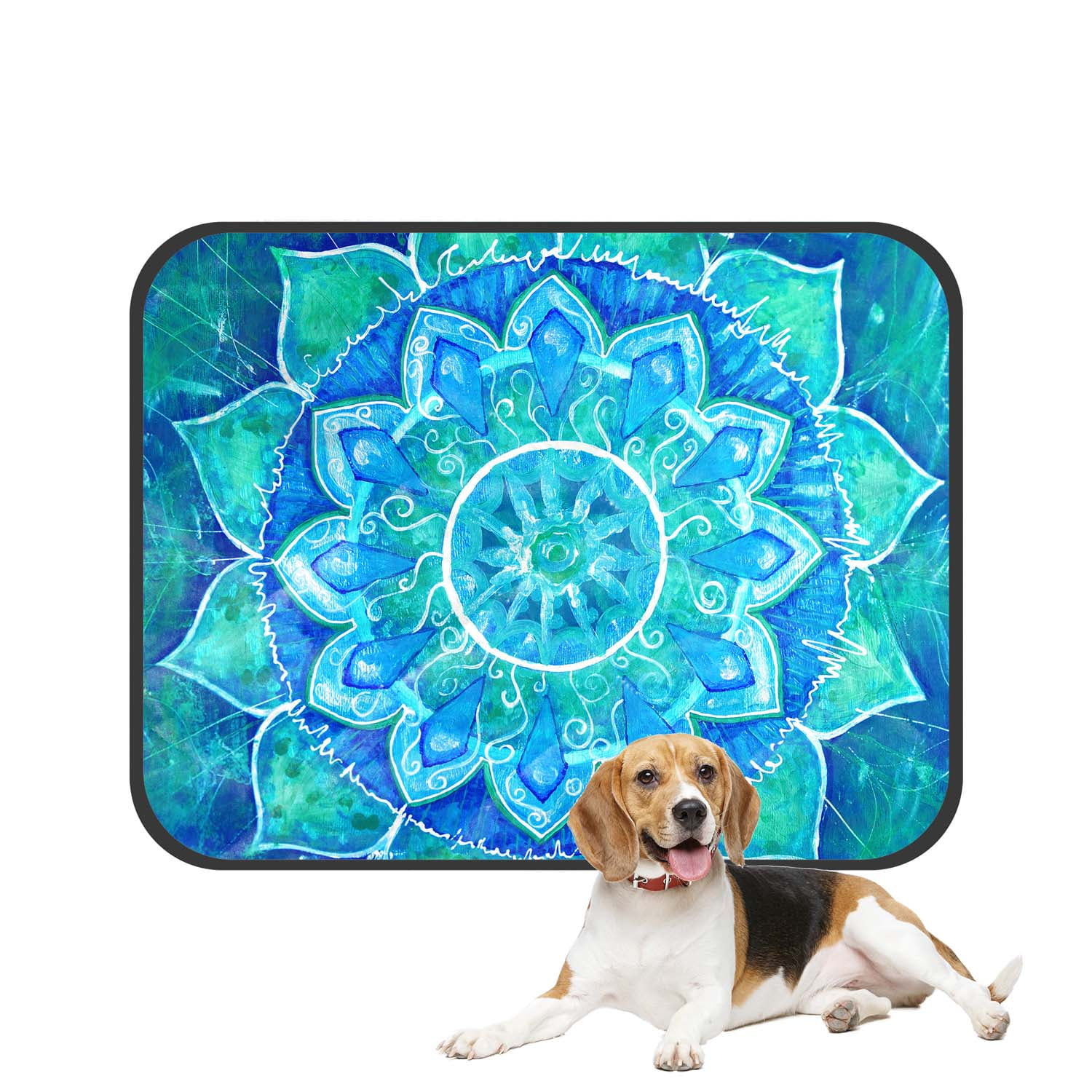 PKQWTM Ethinic Mandala Tribal Psychedelic Round Mandala Pet Dog Cat Bed ...