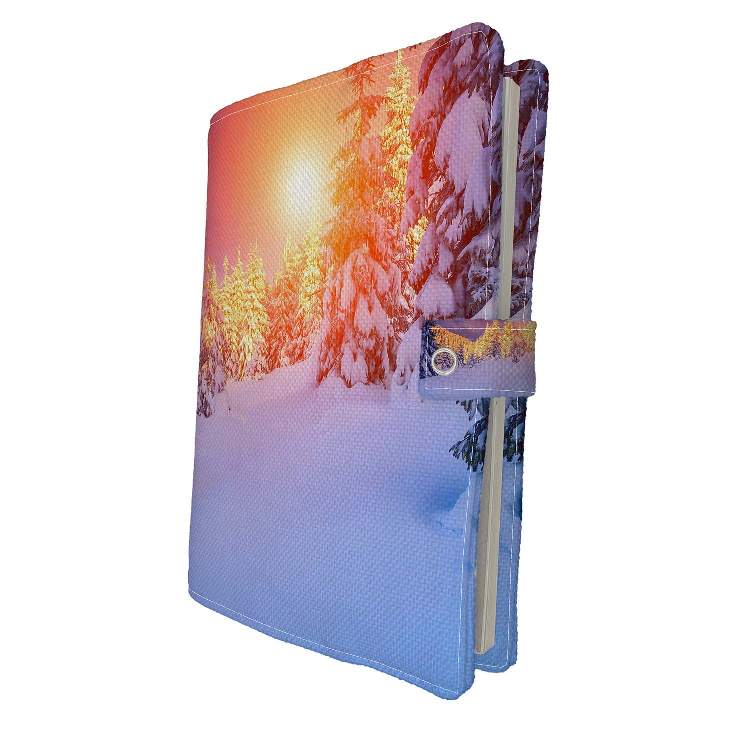 PKQWTM Fantastic Evening Winter Landscape Sunset Snowy Mountain Book ...