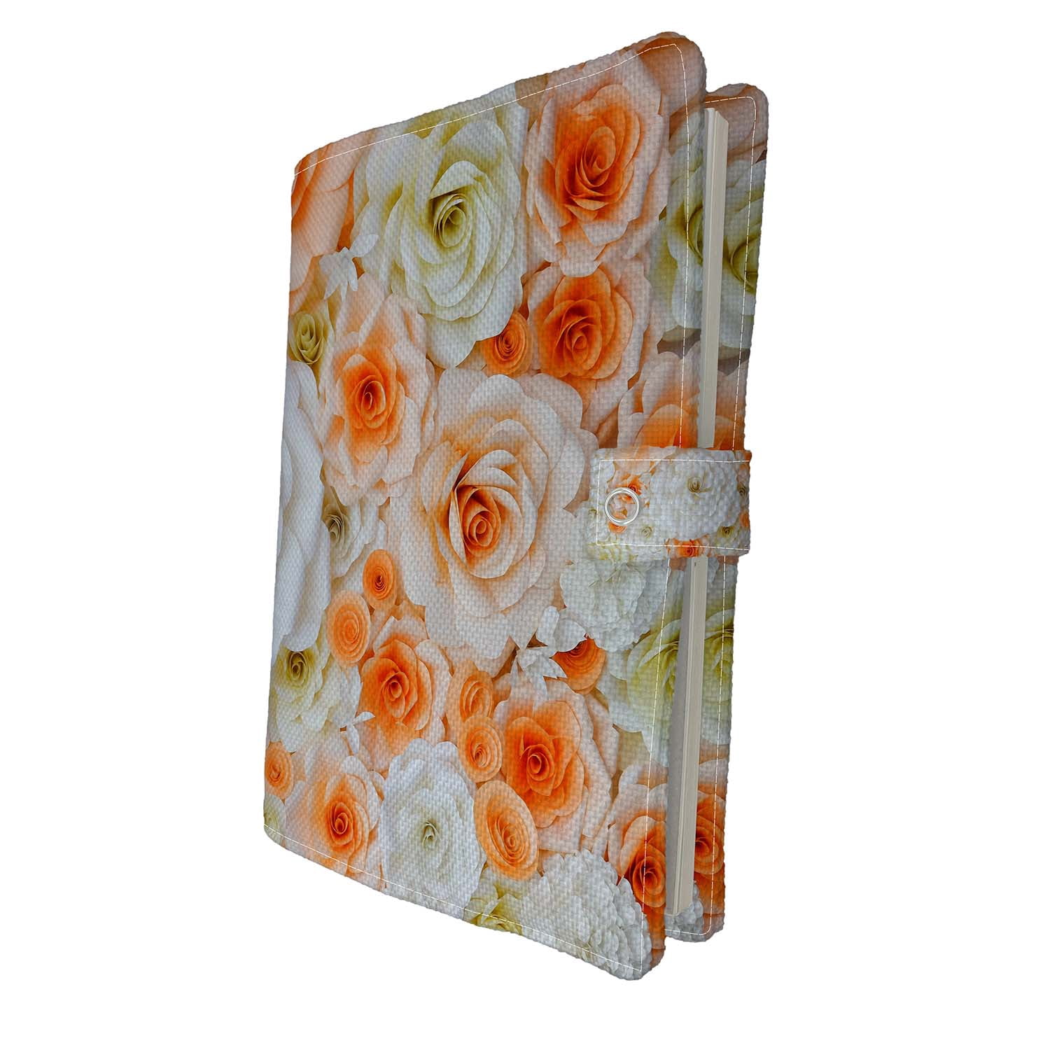 PKQWTM Flower Orange White Color Book Cover Book Protector Book Sleeve ...