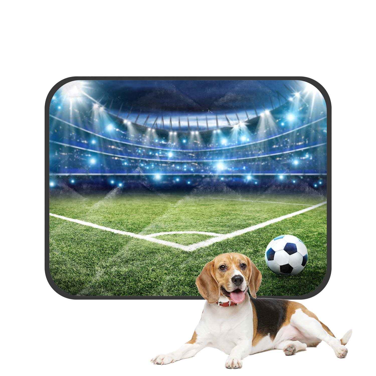 PKQWTM Football Pitch With Green Grass Blue Light Pet Dog Cat Bed Pee ...