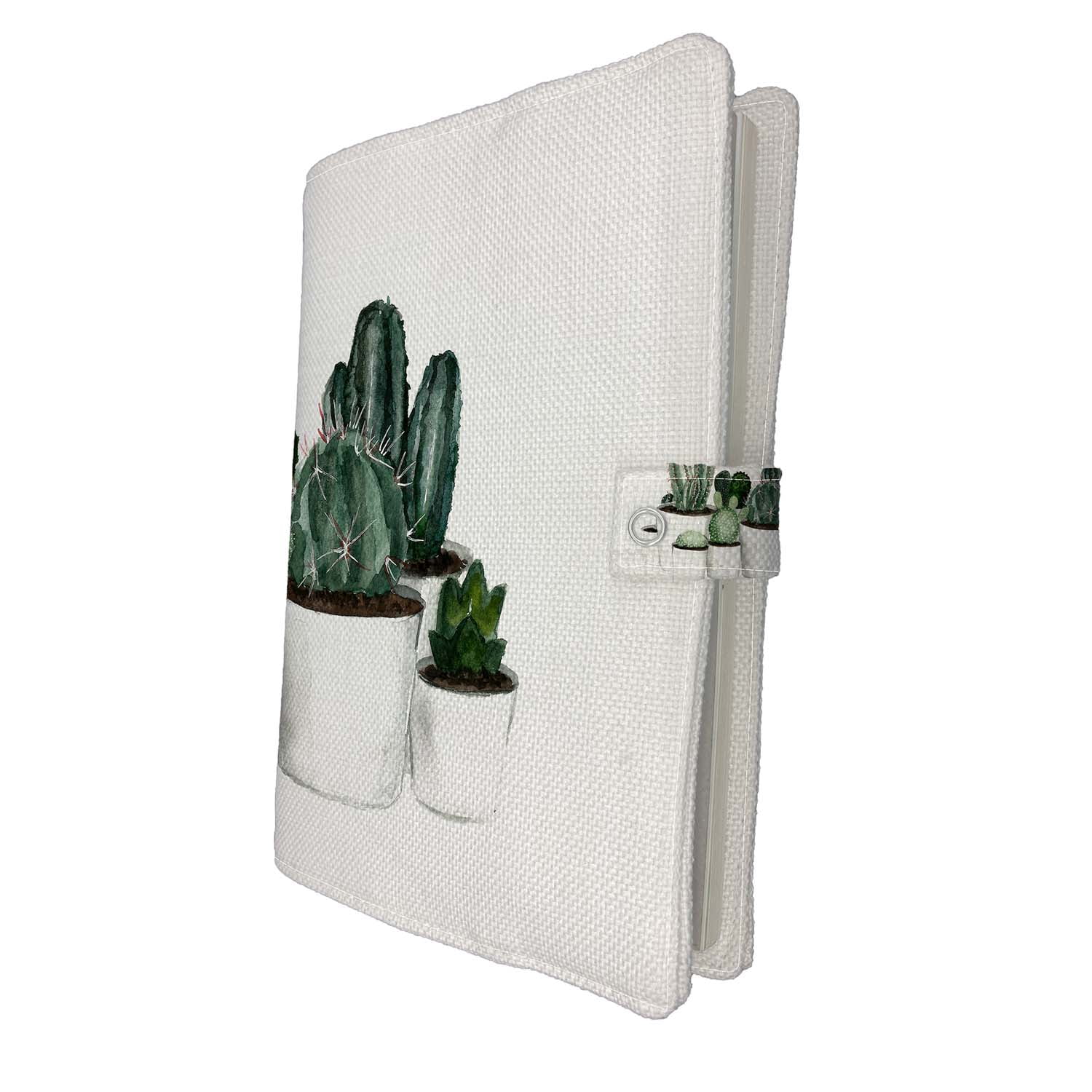 PKQWTM Green Cactus Set In White Pots On White Book Cover Book ...
