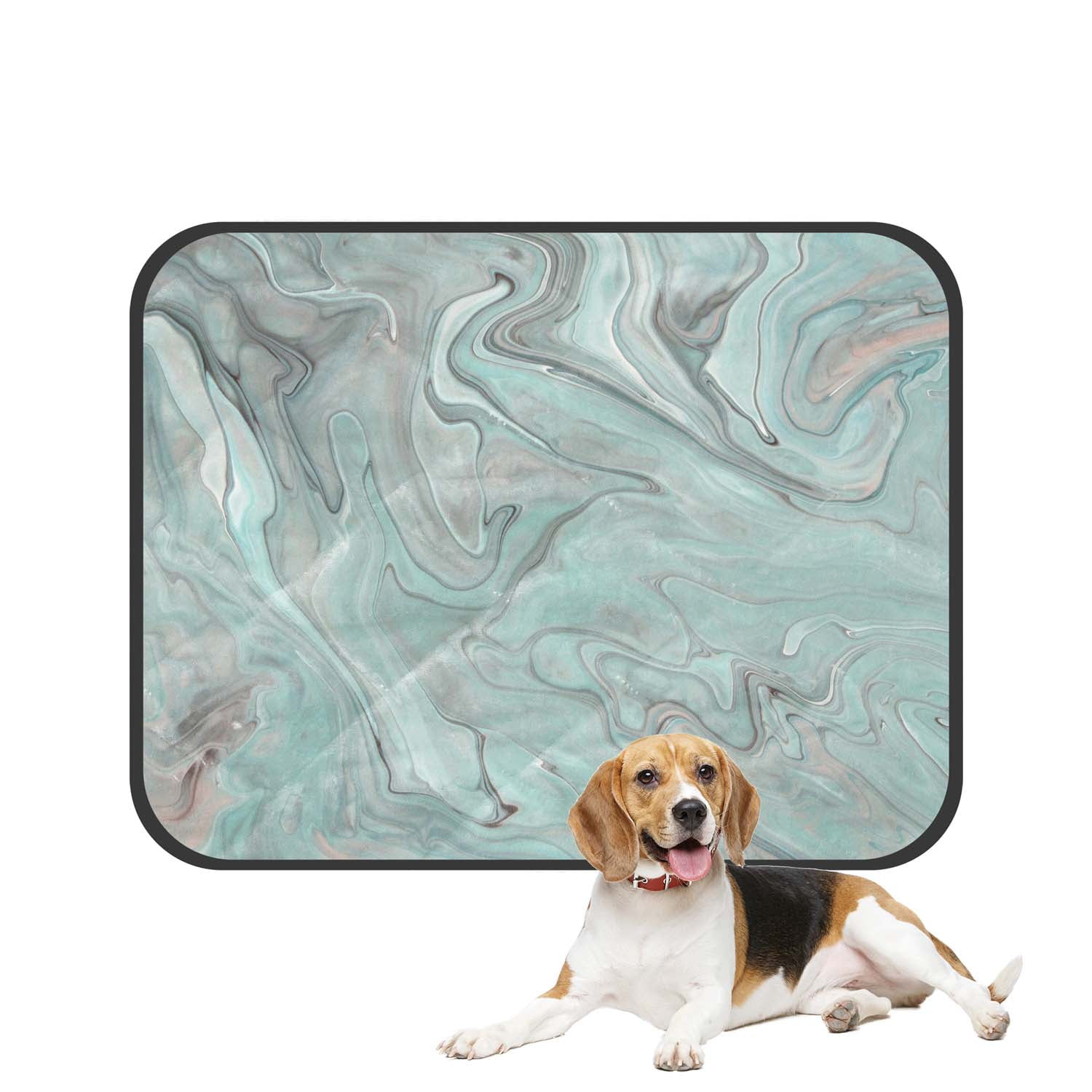 PKQWTM Green Marble Texture Design Pet Dog Cat Bed Pee Pads Mat Cushion ...