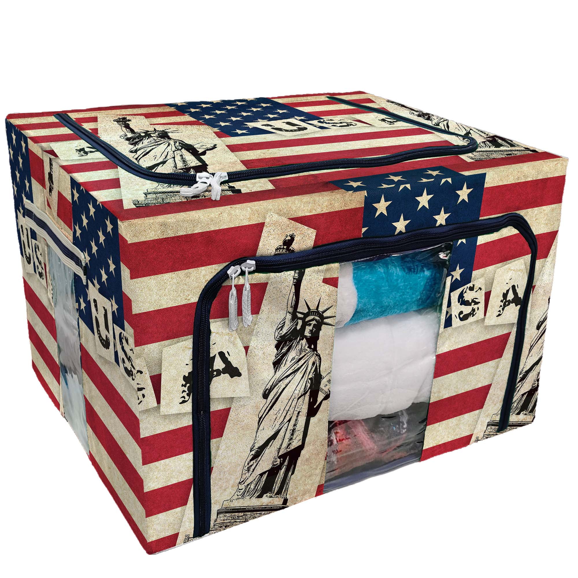 PKQWTM Grunge Flag USA United states America country monuments Storage ...