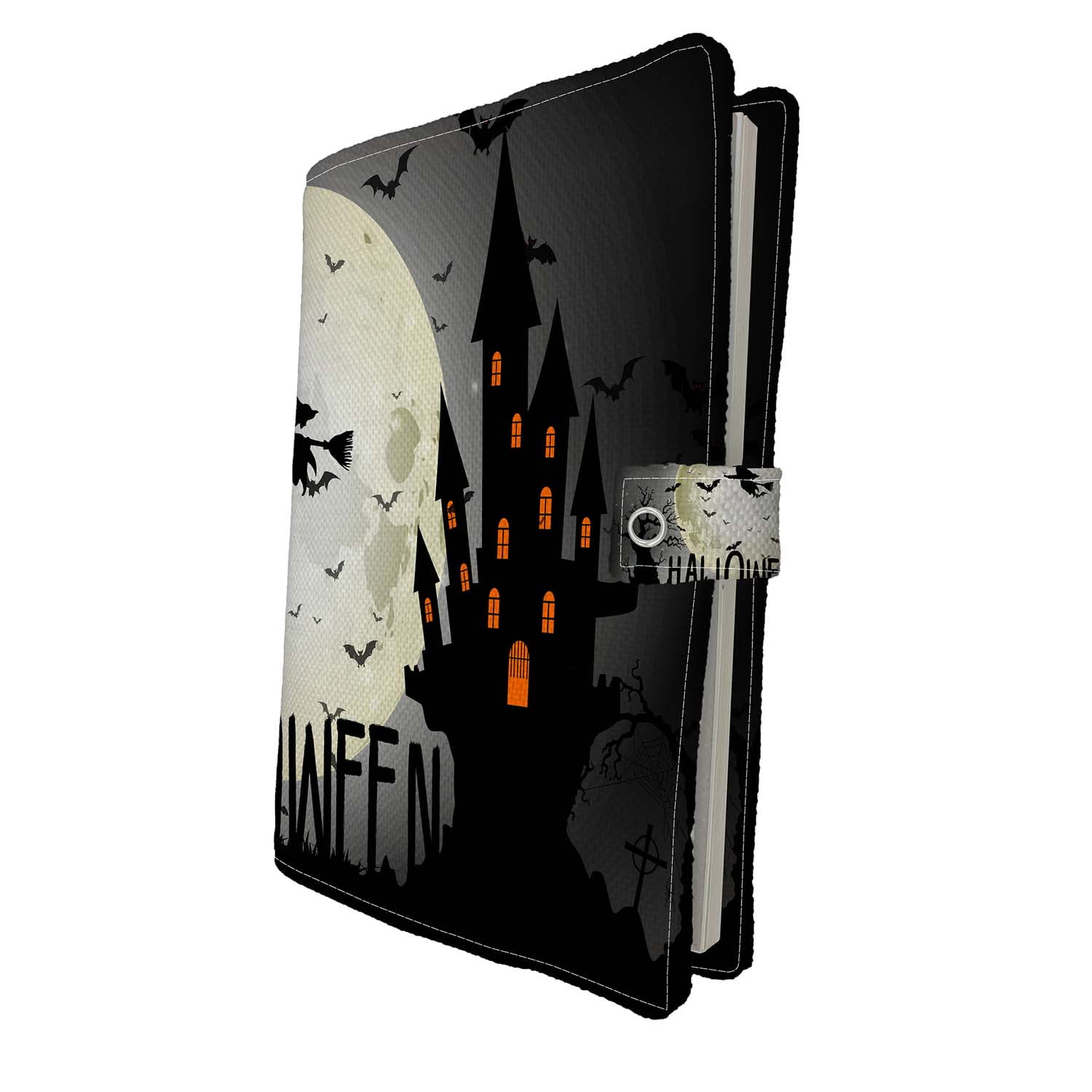 PKQWTM Halloween Witch Full Moon Book Cover Book Protector Book Sleeve ...