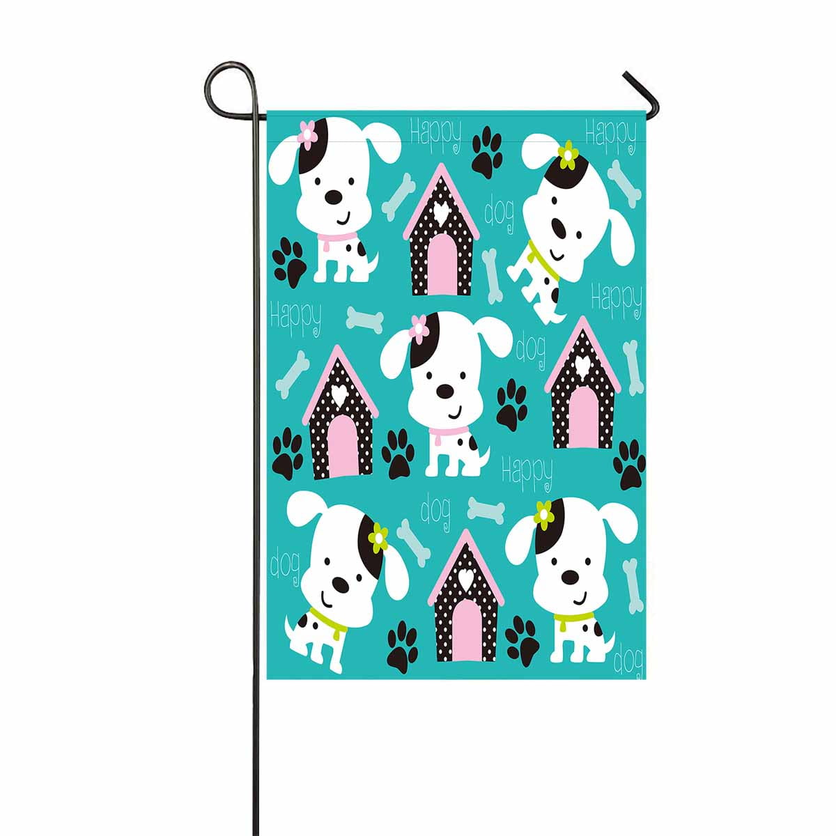 PKQWTM Happy Dog Paw Print And Bone Yard Decor Home Garden Flag Size ...