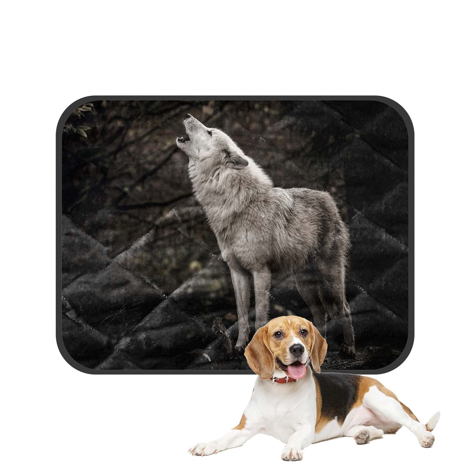 PKQWTM Howling Wolf In The Dark Pet Dog Cat Bed Pee Pads Mat Cushion ...