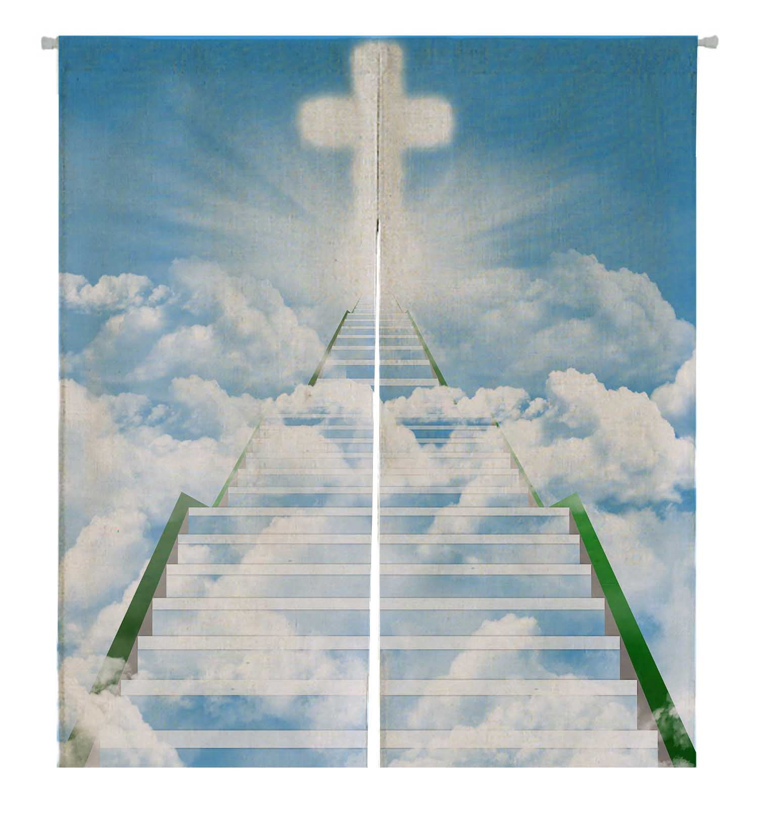 PKQWTM Ladder Leading Upward To Heaven Door Curtain Window Cover Home ...