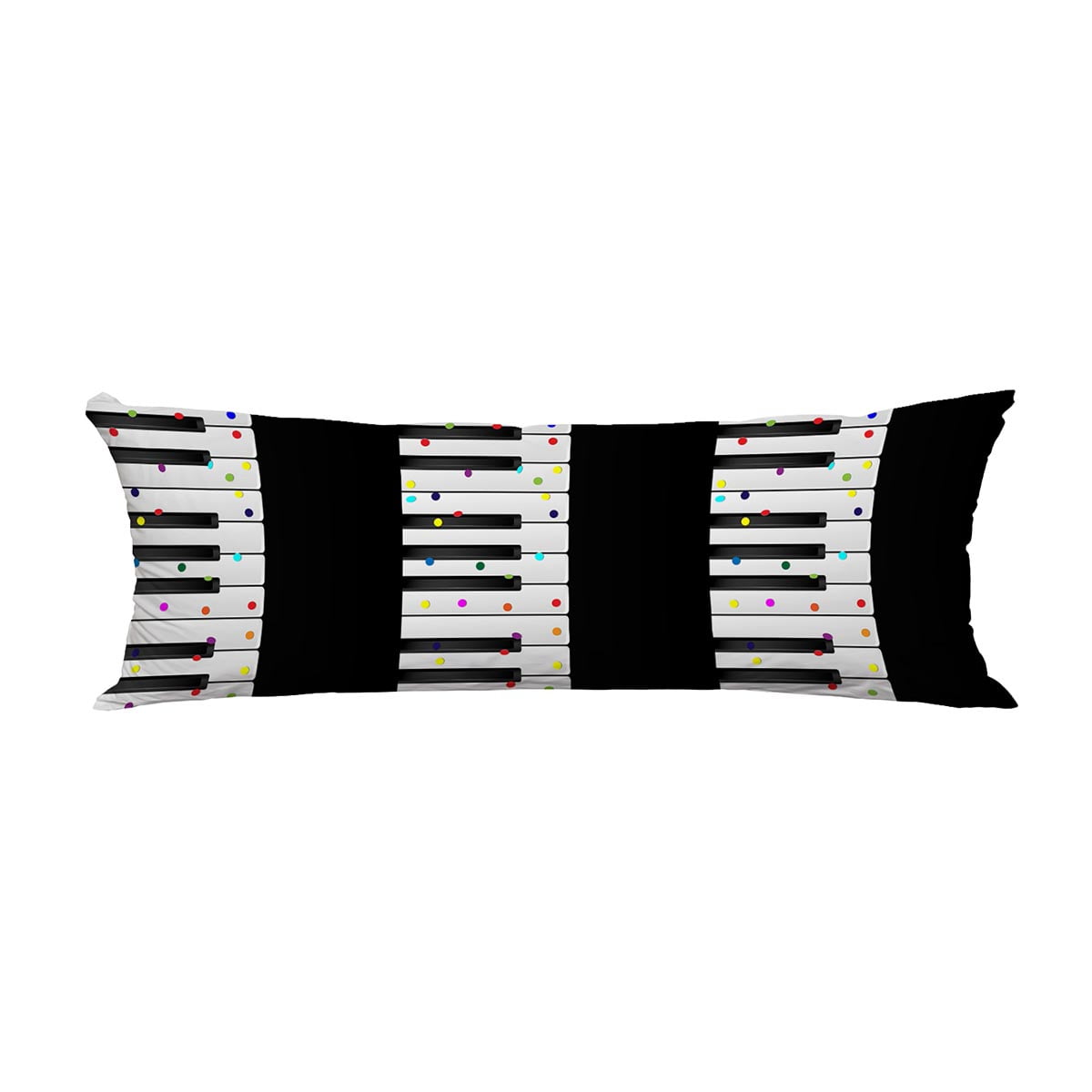 PKQWTM Large White Black Music Keys With Confetti Long Body Pillow Case ...