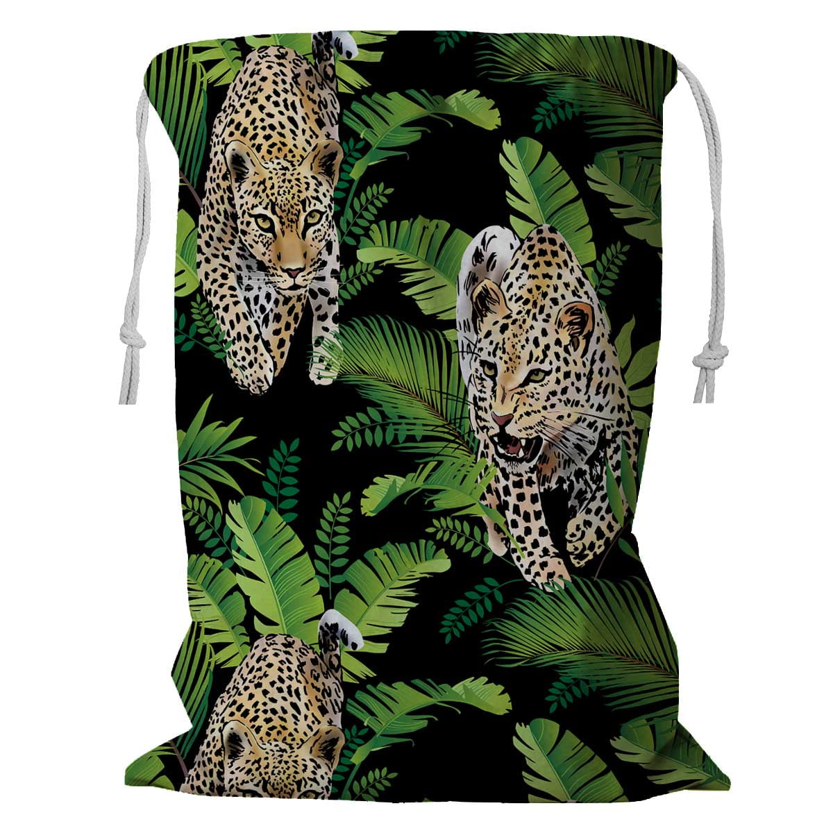 PKQWTM Leopards Palm Leaves Tropical Jungle Storage Basket Laundry Bag ...