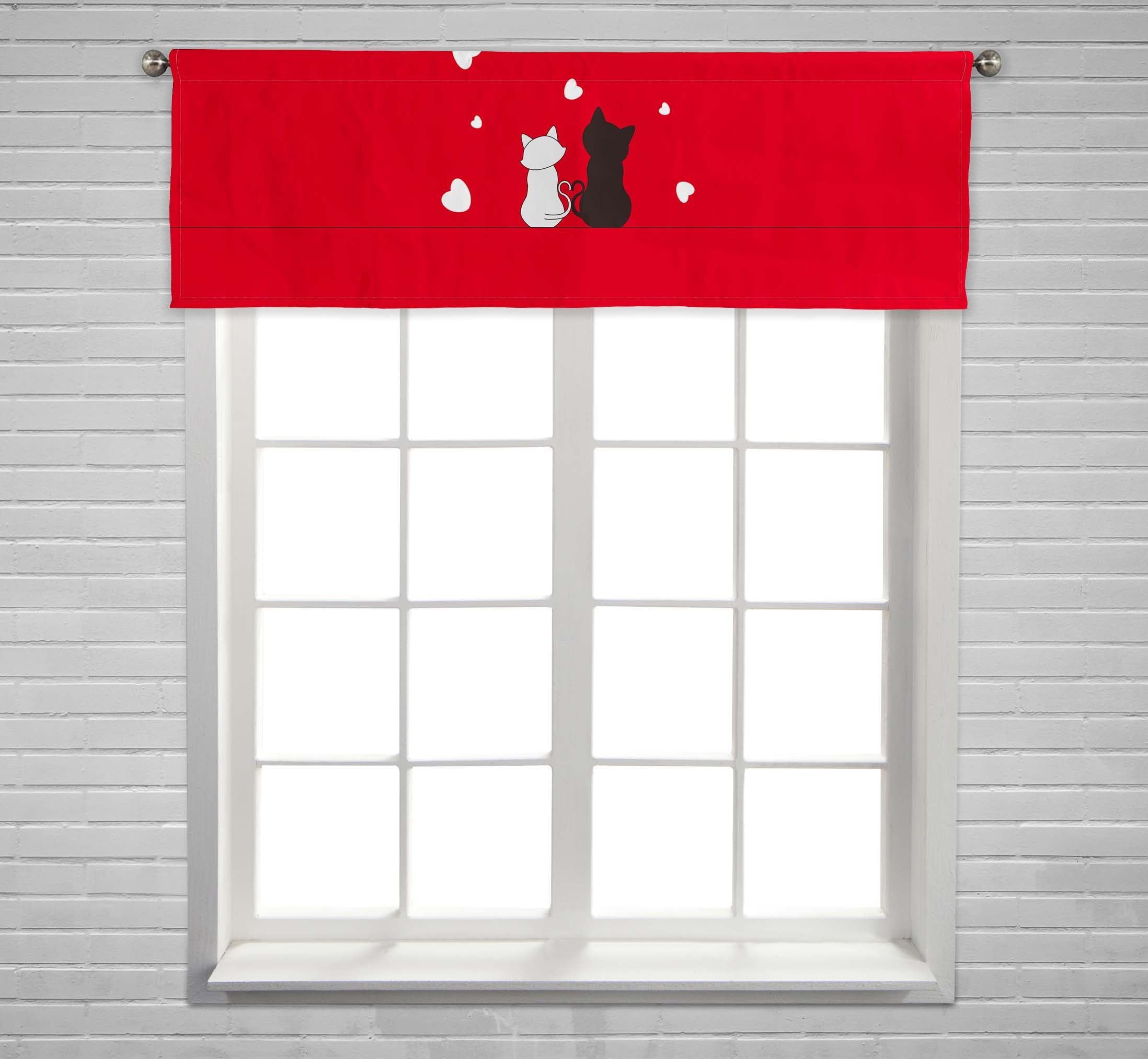 PKQWTM Love Cats Window Curtain Valance Rod Pocket 54x18 inch - Walmart.com