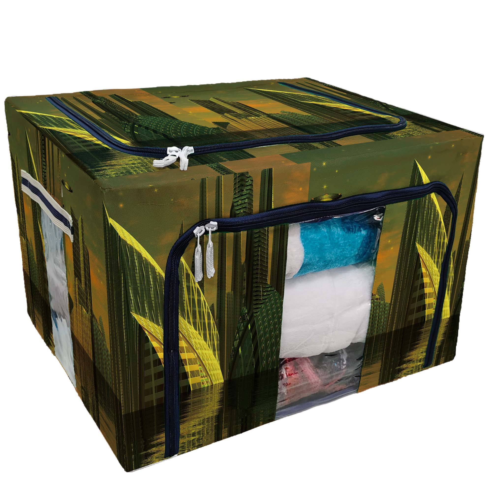 PKQWTM Modern Alien City Computer Artwork Storage Bag Clear Window ...