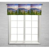PKQWTM Mountain Landscape Pine Trees Valley Forest Sunset Window ...