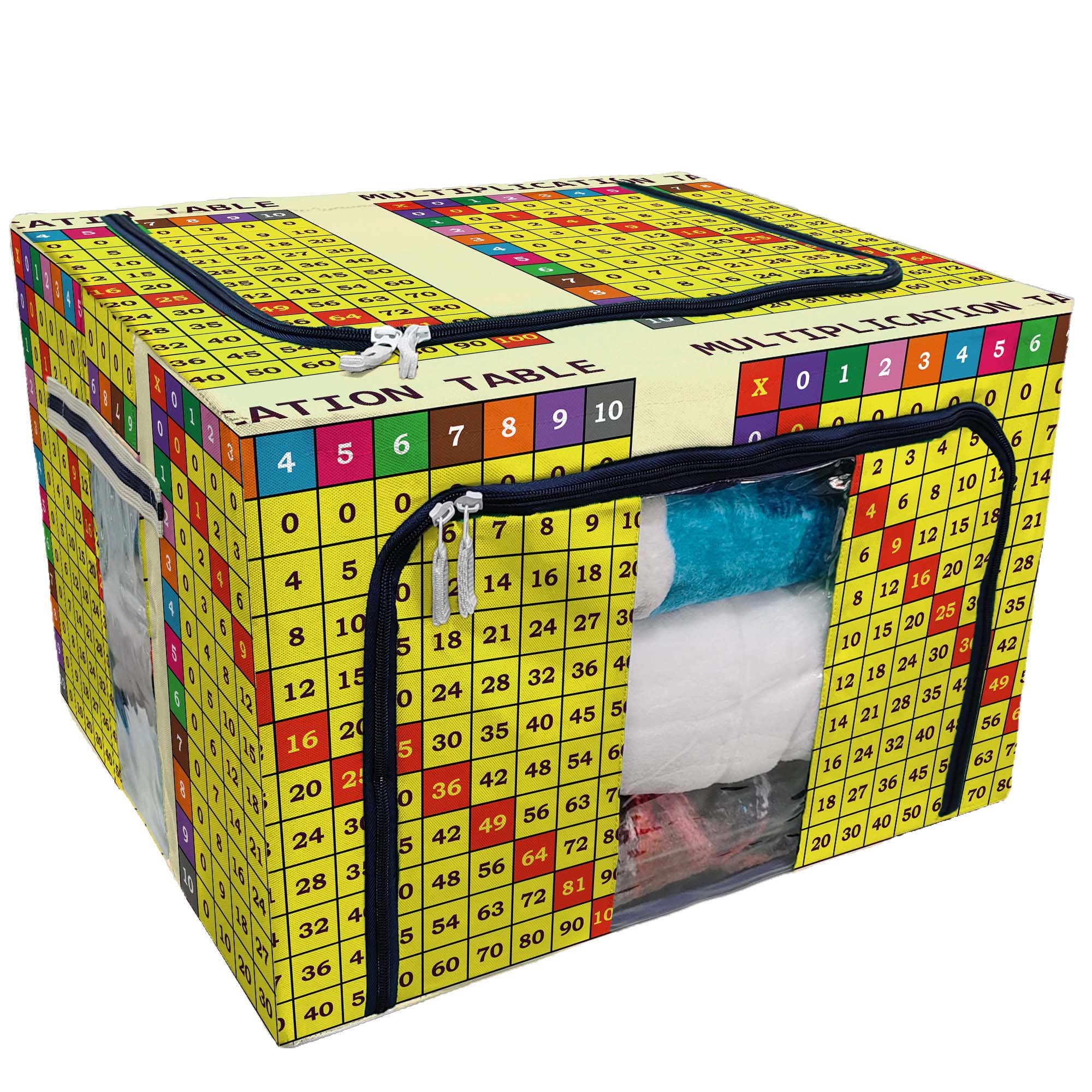 PKQWTM Multiplication Table Division Tables Storage Bag Clear Window ...
